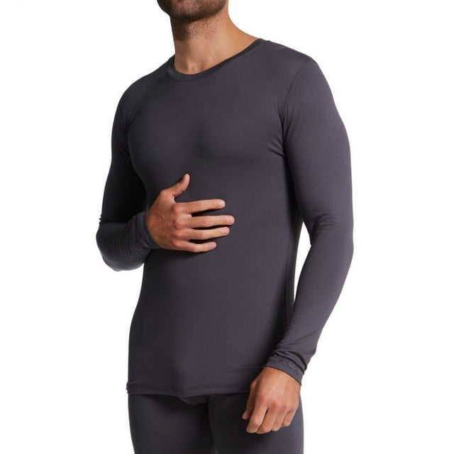 Men's Reebok 233BL56 Sport Soft Long Sleeve Base Layer Shirt (BLACKENED ...