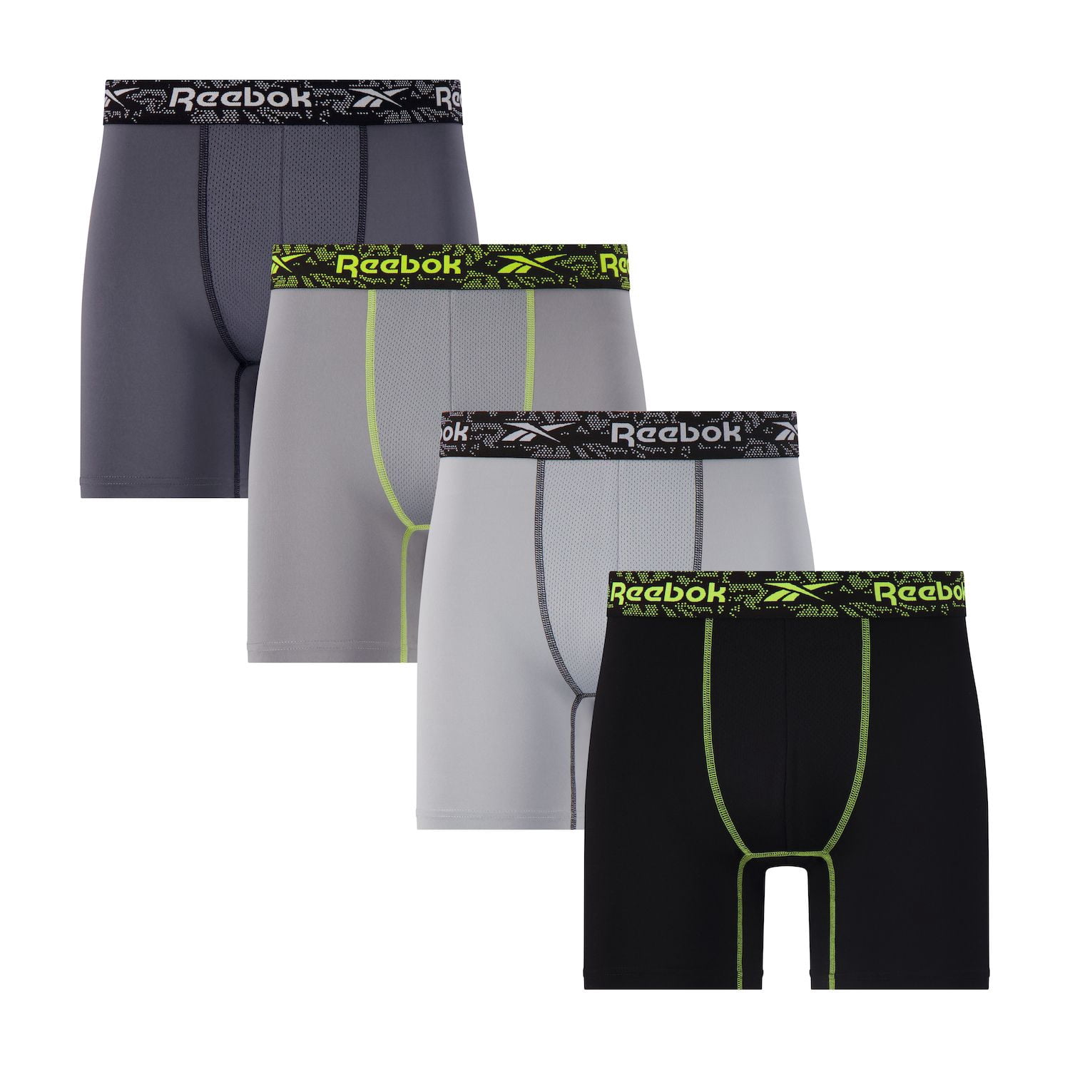 Men's Reebok 4-Pack Performance 6" Boxer Briefs Color: Pearl Monument ...