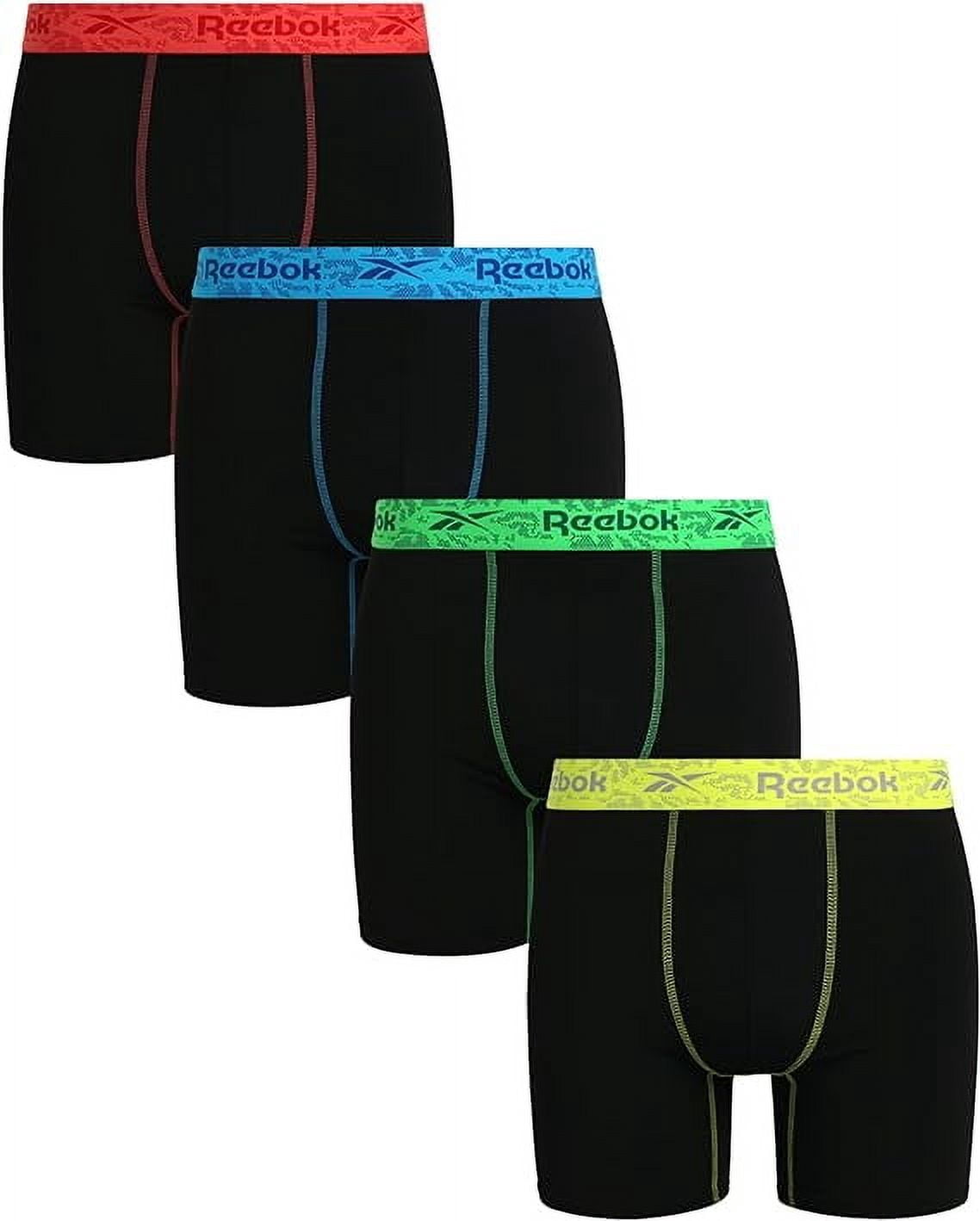 Men's Reebok 4-Pack Performance Boxer Brief Set Color: Black Contrast ...