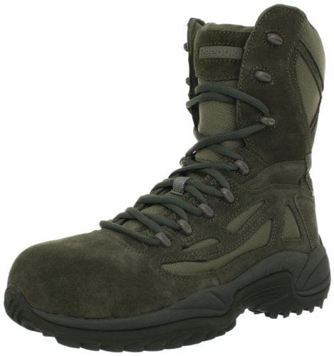 Men's Reebok 8" Composite Toe Side-Zip Stealth Work Boots Sage Green 11 ...