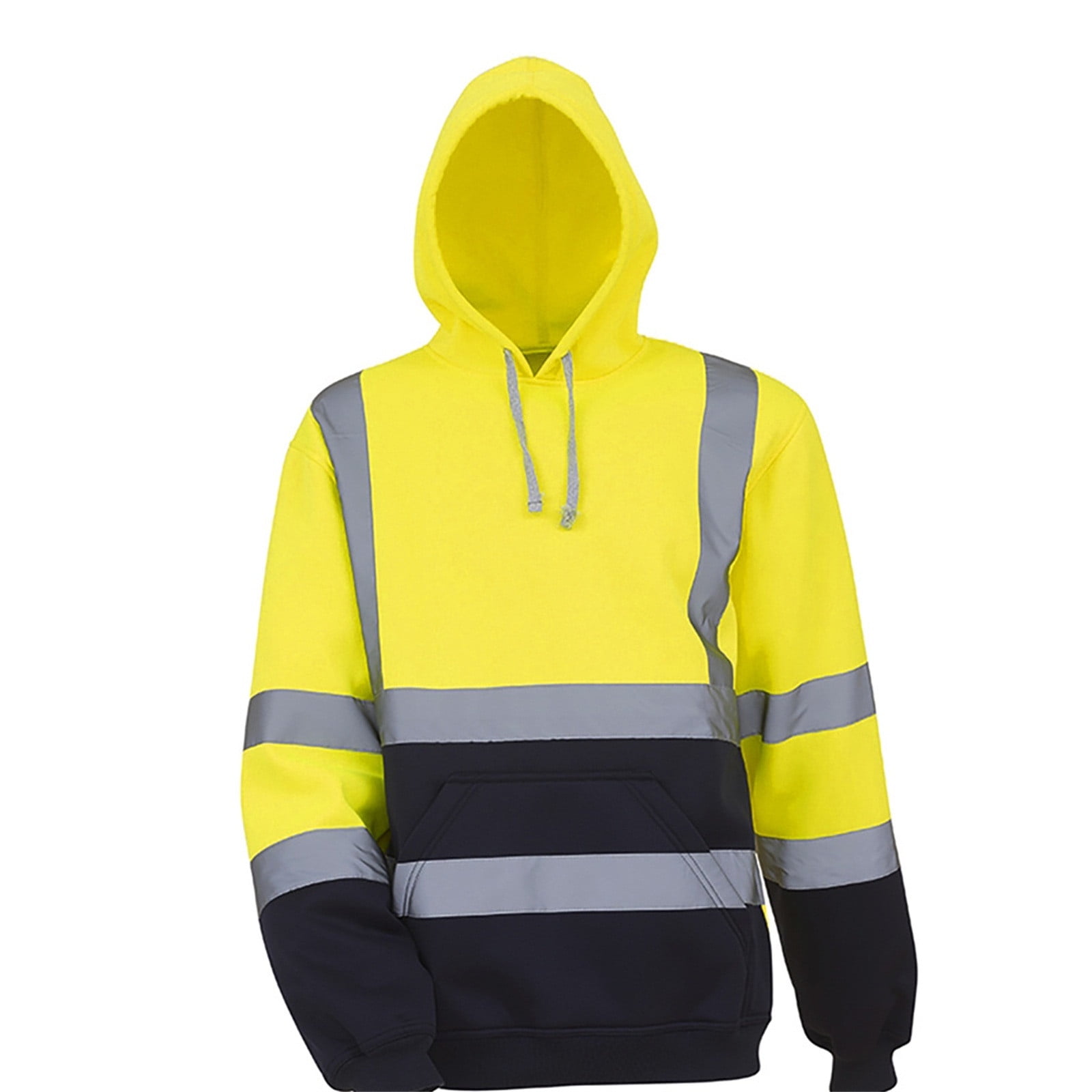 Men's Reflective Hooded Tops High Visibility Sweatshirt Color Block ...
