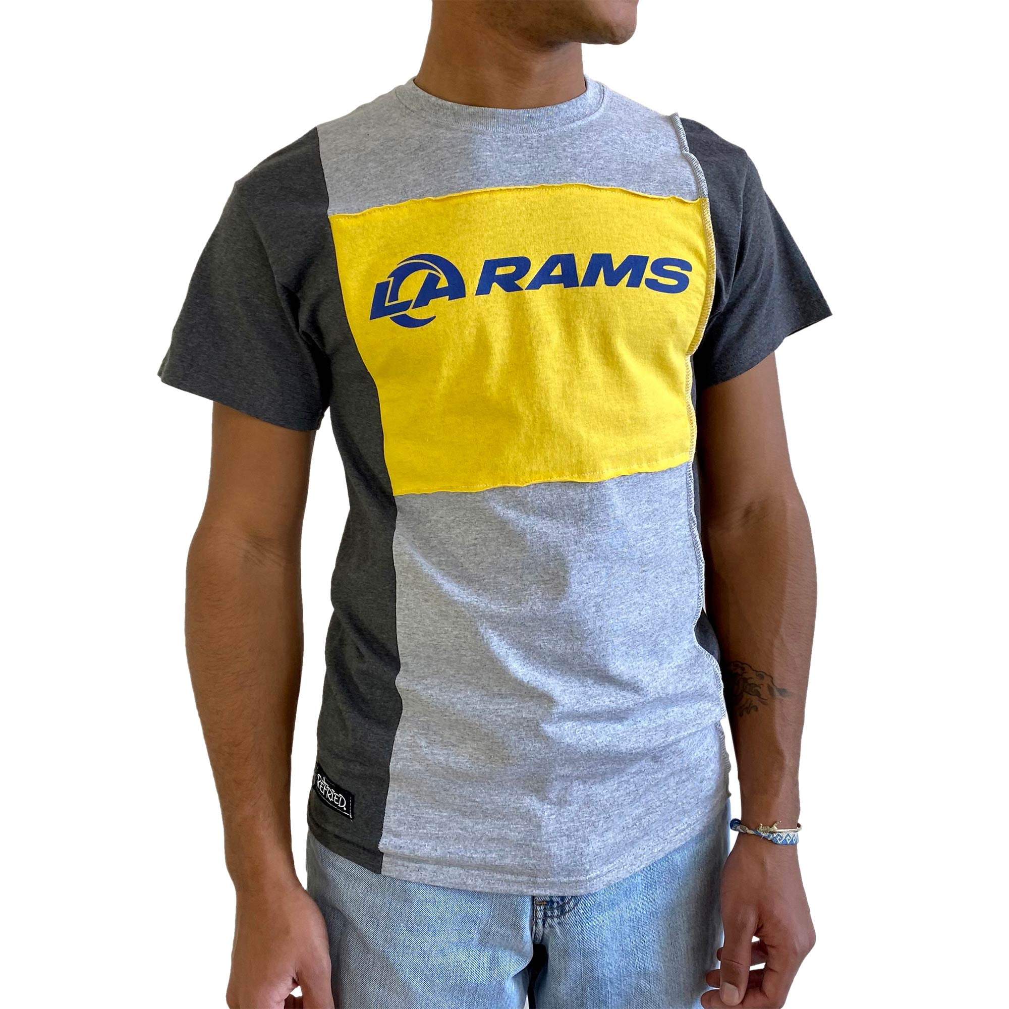 Men's Refried Apparel Heather Gray Los Angeles Rams Sustainable Split T ...
