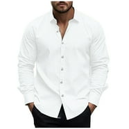 BUYJYA Men's Muscle Dress Shirts Casual Button Down Long Sleeve Elasticity Athletic Fit Wrinkle ...