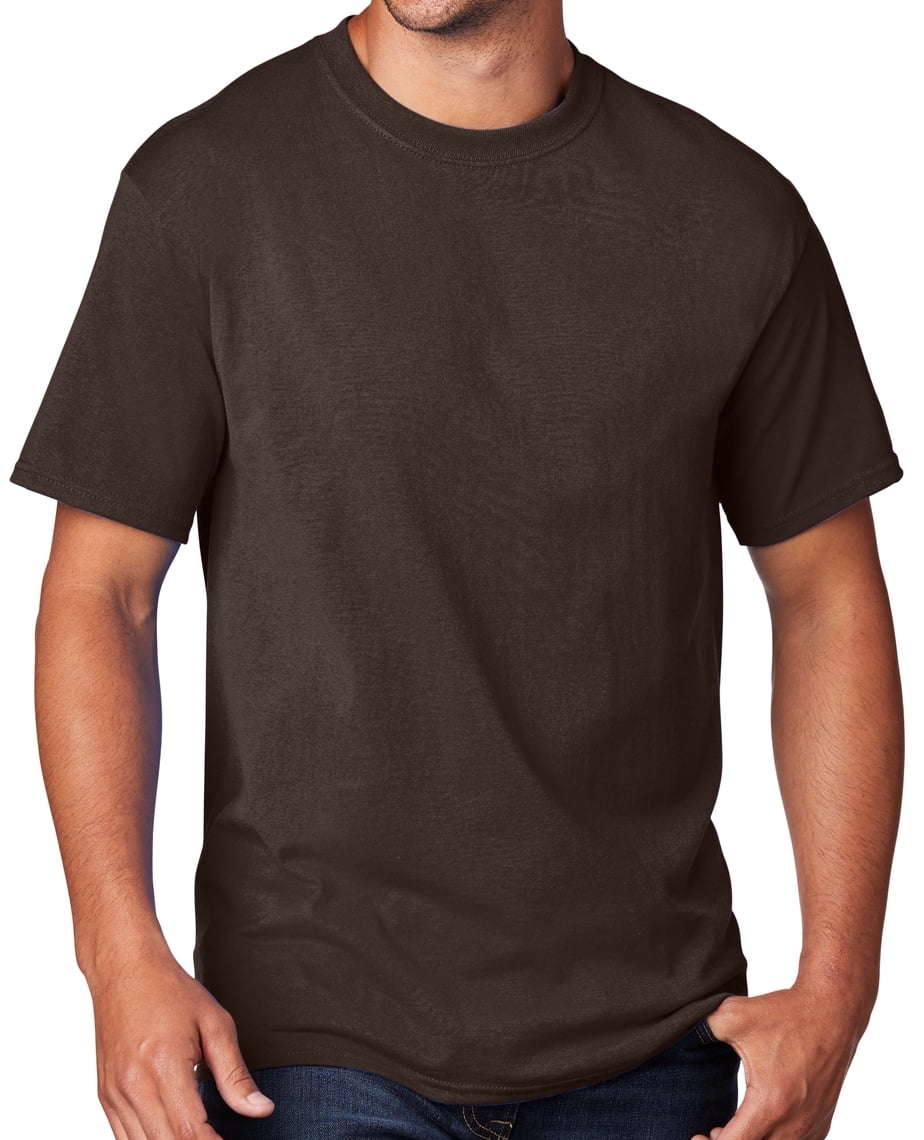 Men's Regular Guy Classic T-shirt, Large Dark Chocolate Brown - Walmart.com