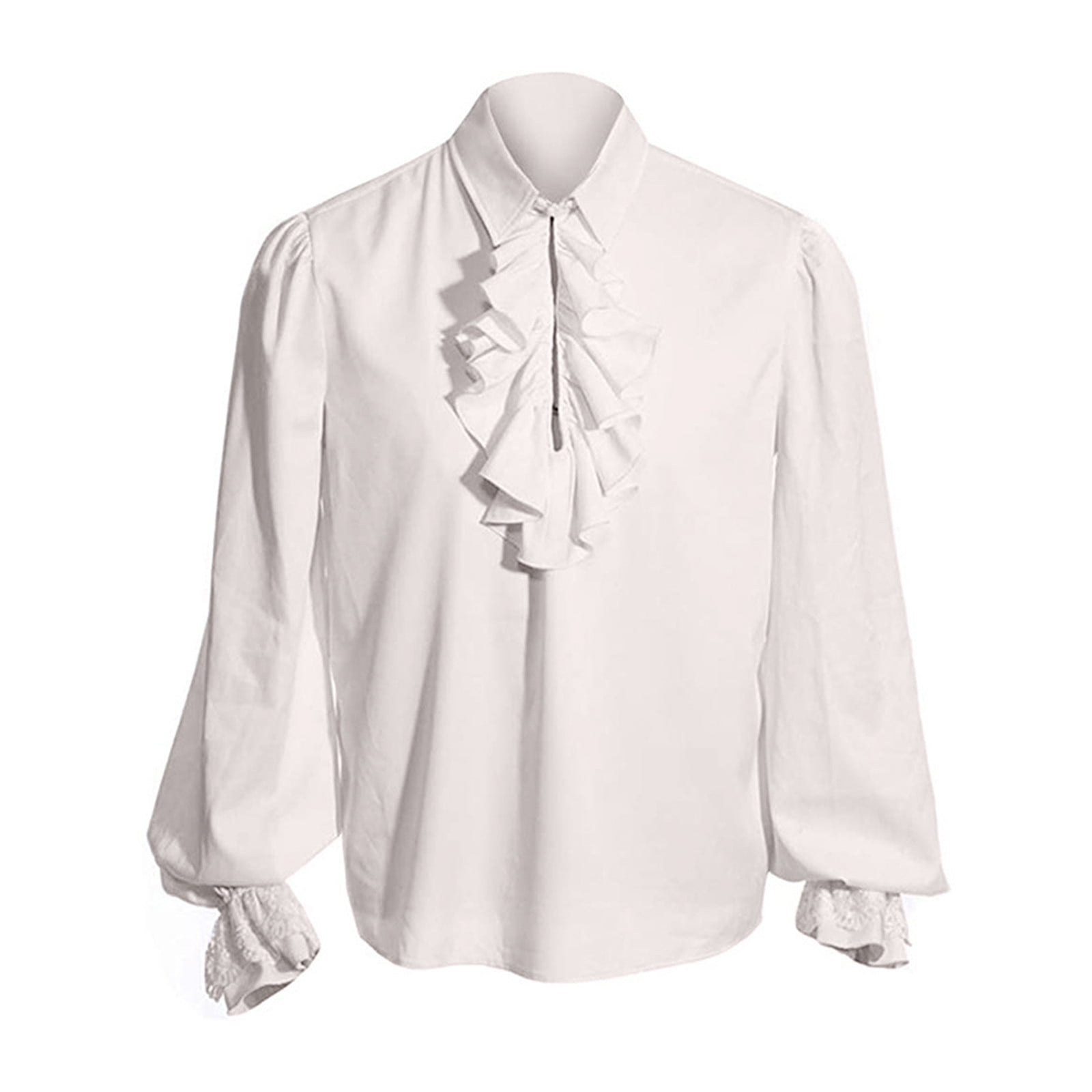 Women's Renaissance Shirts Retro Steampunk Victorian Long Sleeve Jabot ...