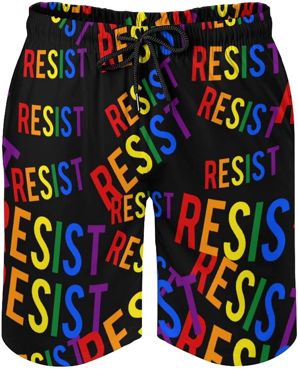 Men's Resist LGBT Pride Beach Trunks for Men Shorts Swimming Pants ...