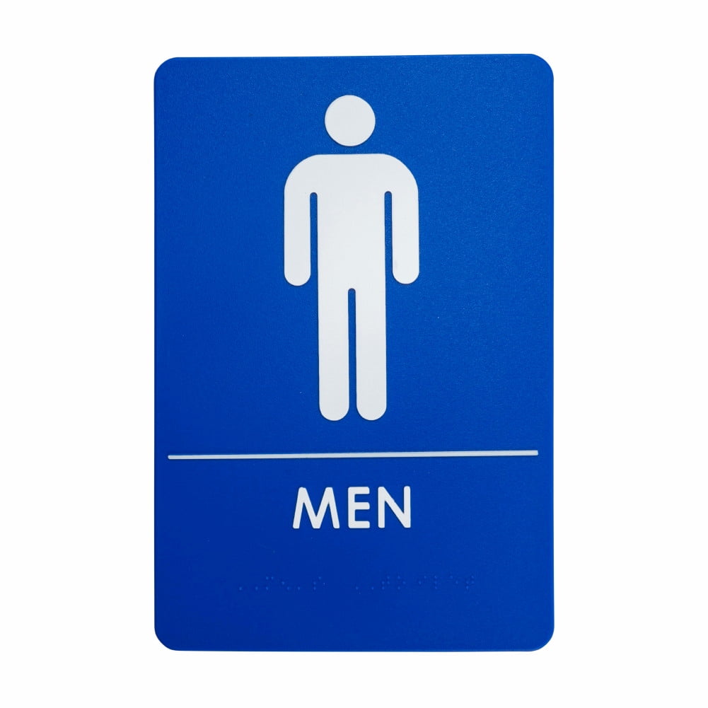 Men's Restroom Signs, ADA-Compliant Bathroom Door Signs for Offices ...