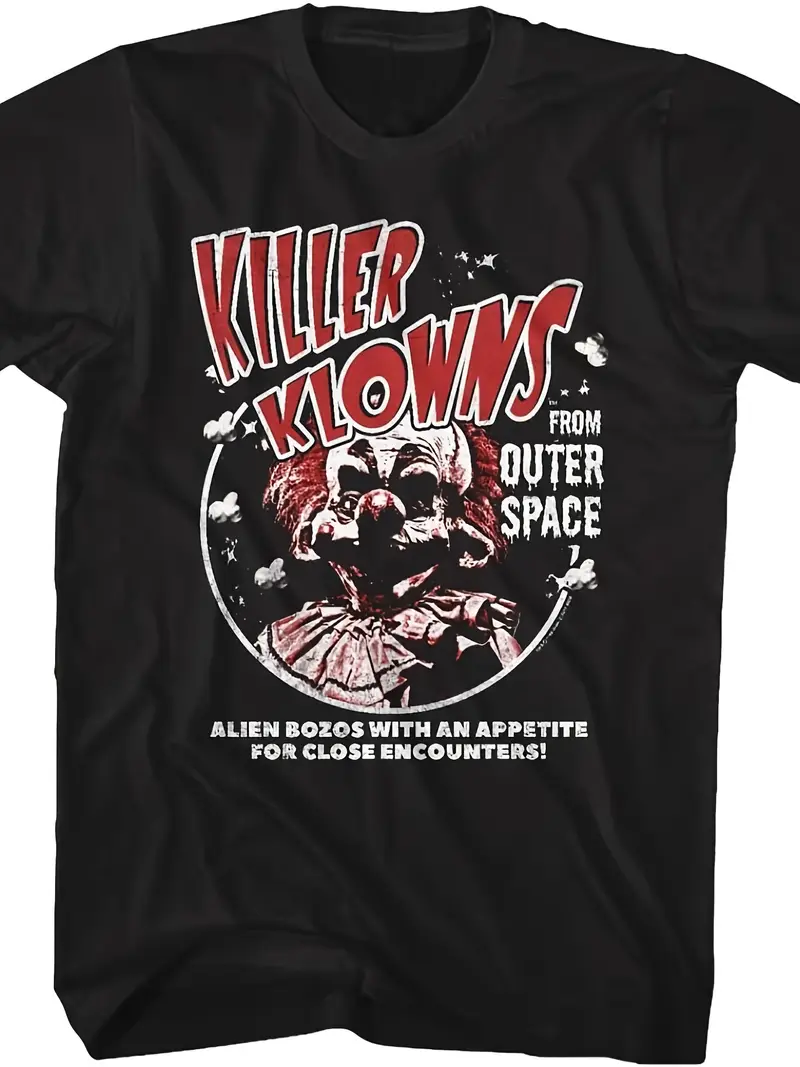 Men's Retro 1980s Horror Movie Graphic T-Shirt - "Killer Clowns from ...