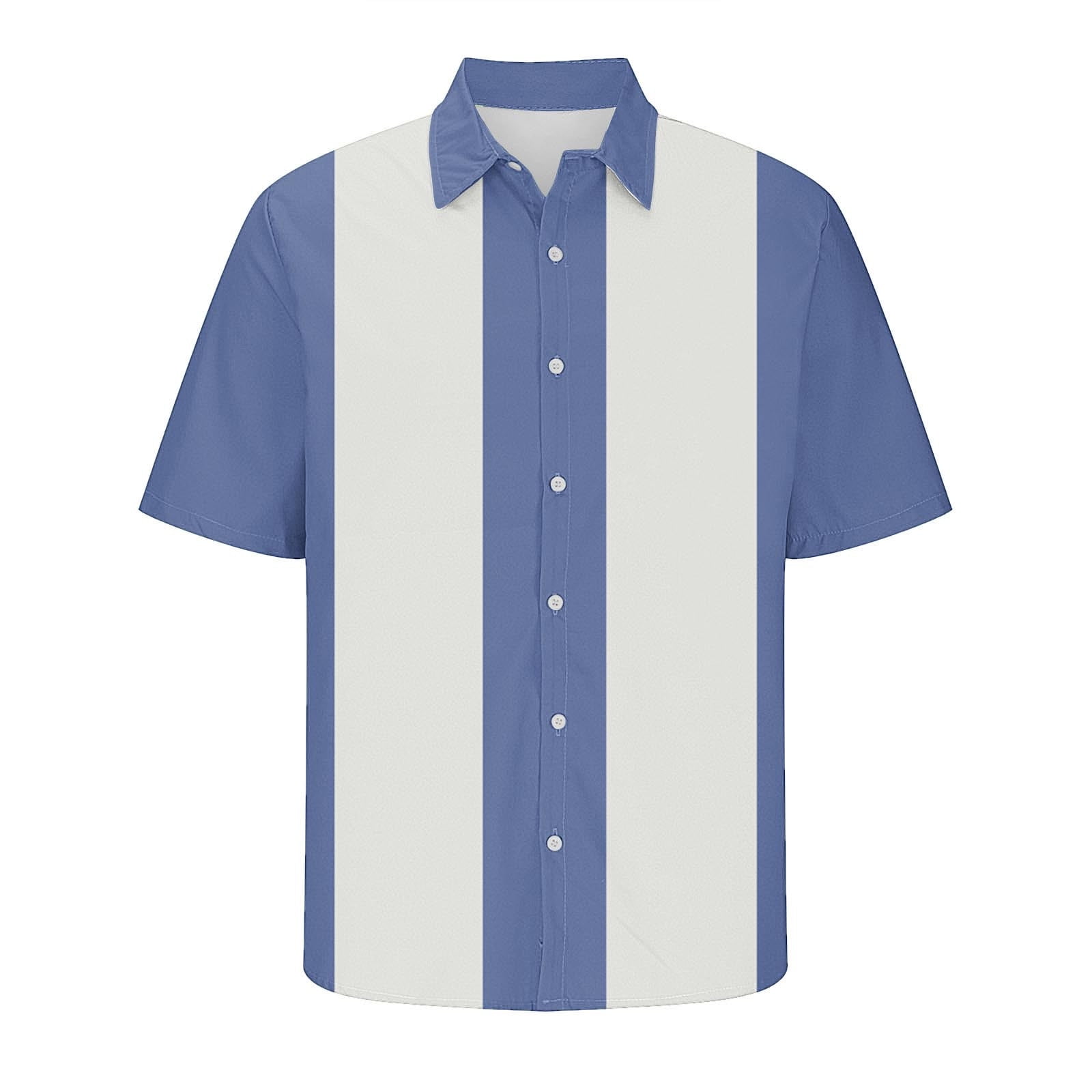 Men's Retro Bowling Shirts 50s Rockabilly Cuban Style Colorblock Camp ...