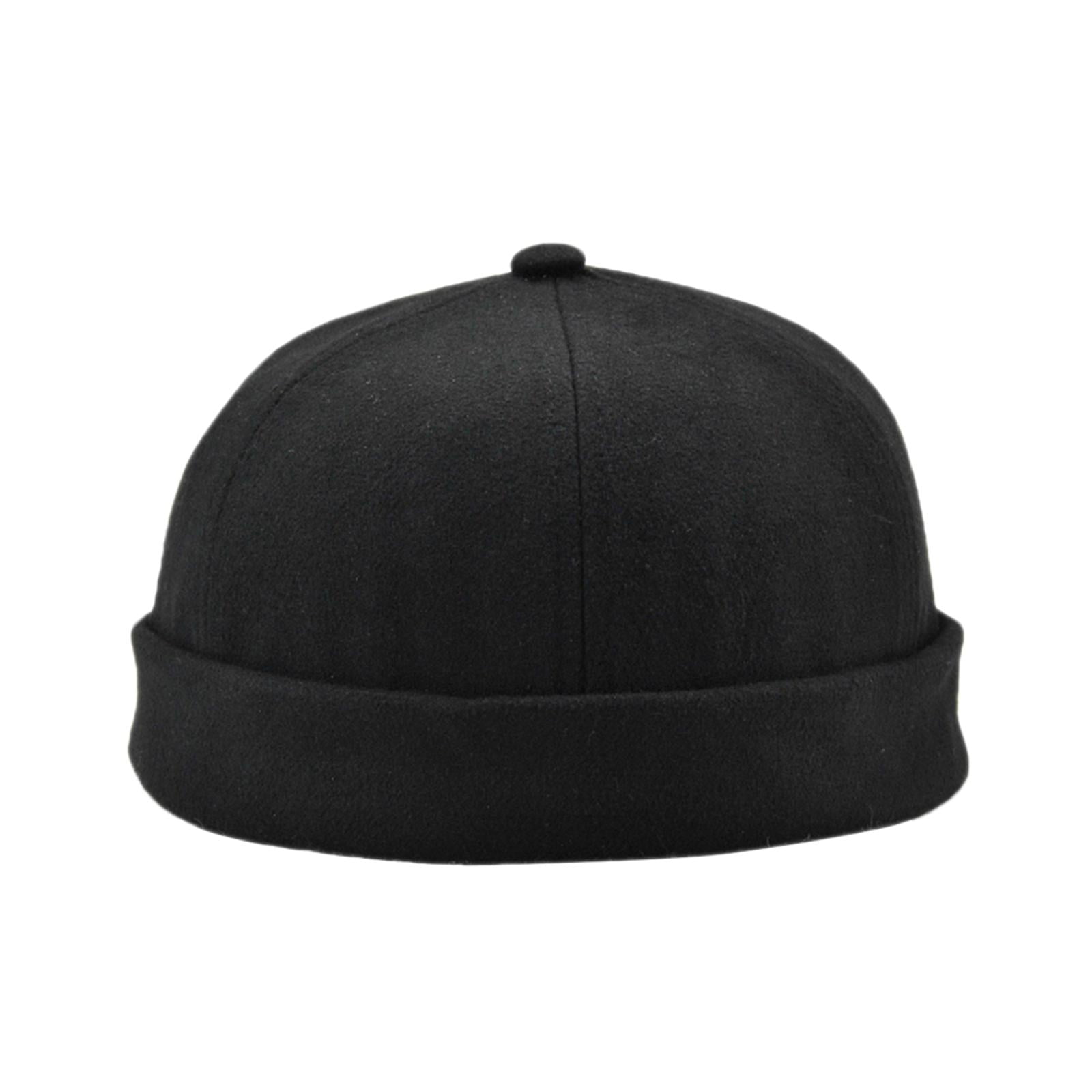 Men's Retro Chinese Style Rolled Skull Caps Brimless Black - Walmart.com