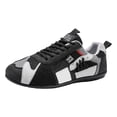 Men's Retro Color Block Walking Dressy Shoes Lace Up Flat Tennis Shoes ...