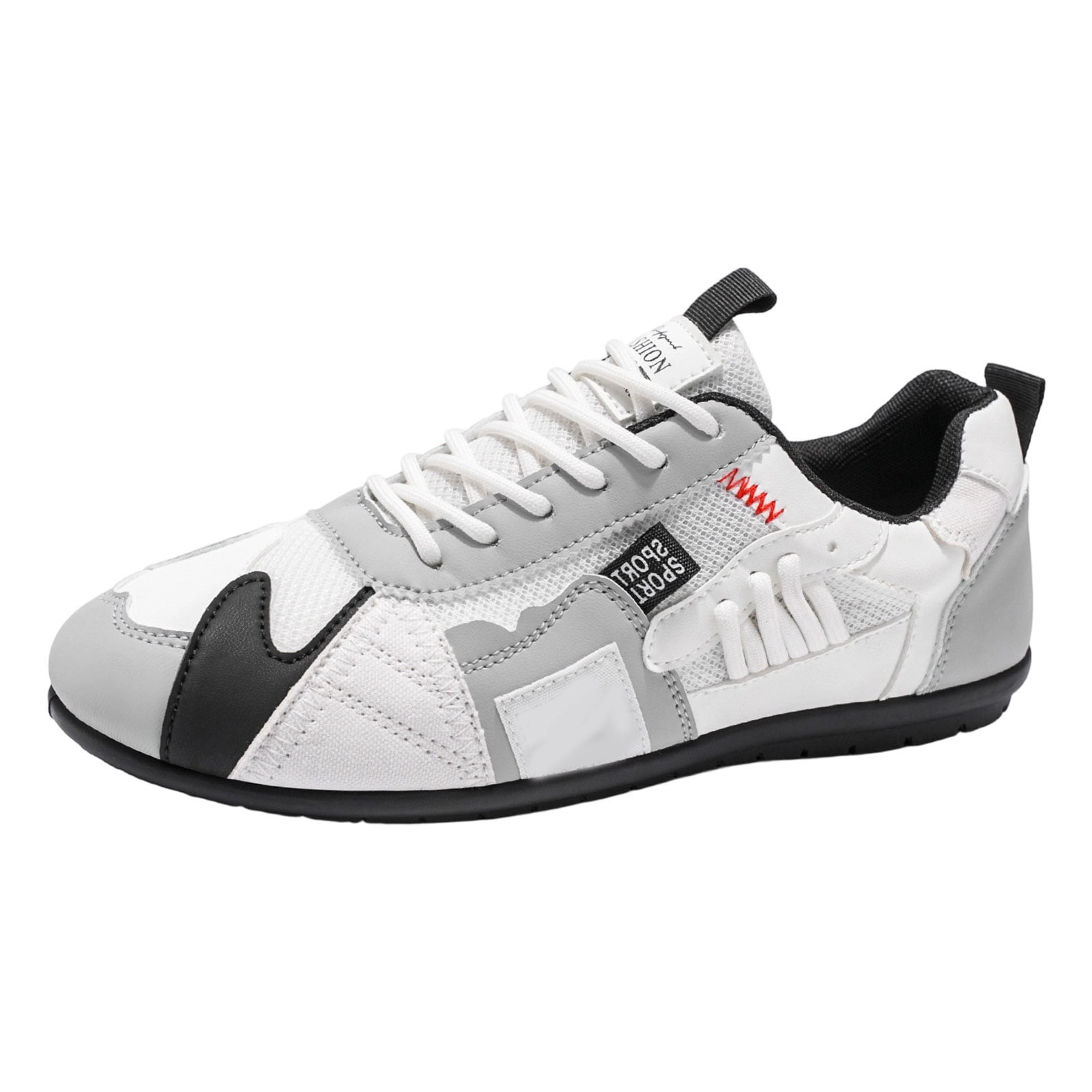 Men's Retro Color Block Walking Dressy Shoes Lace Up Flat Tennis Shoes ...