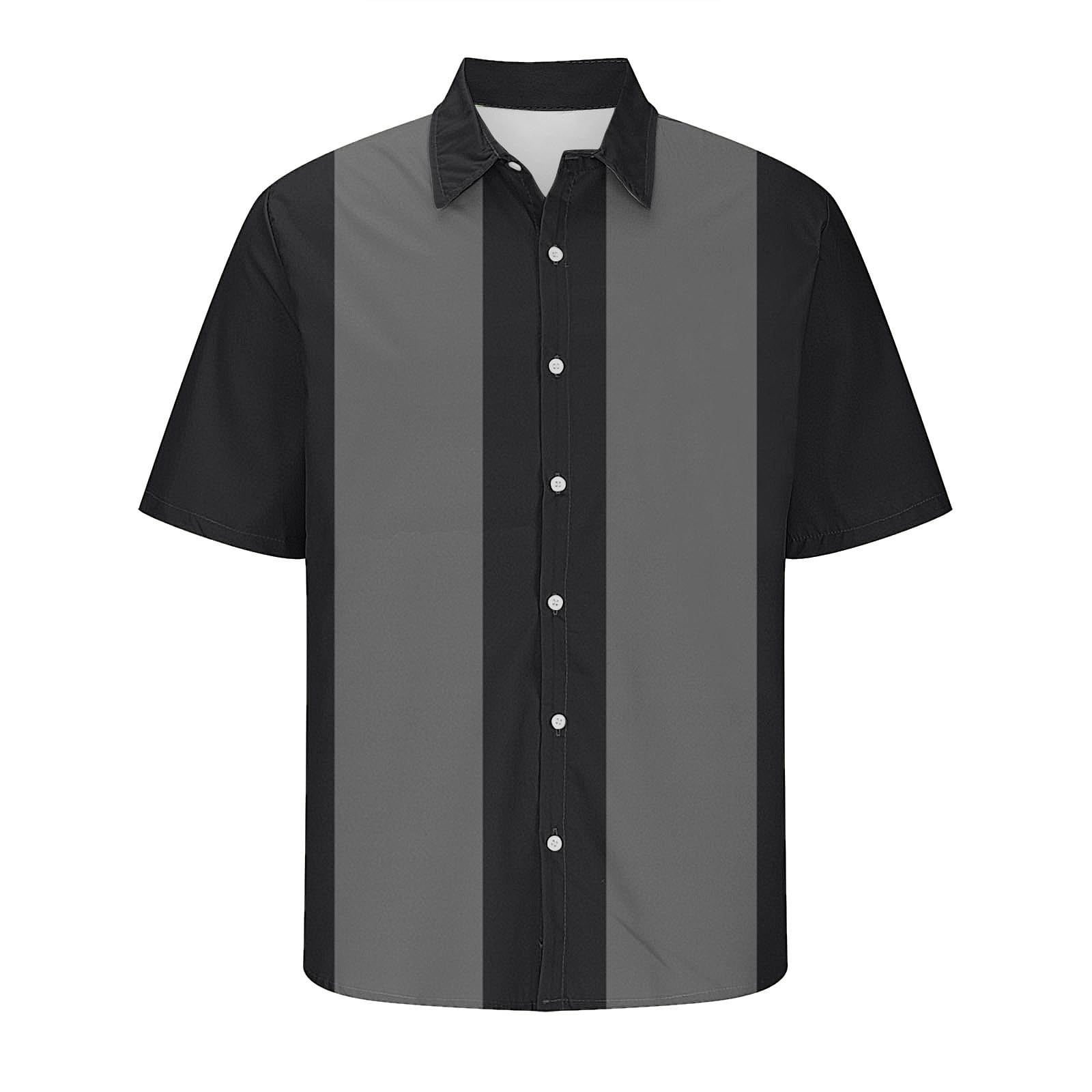 Men's Retro Colorblock Bowling Shirts 50s Rockabilly Cuban Style Camp ...