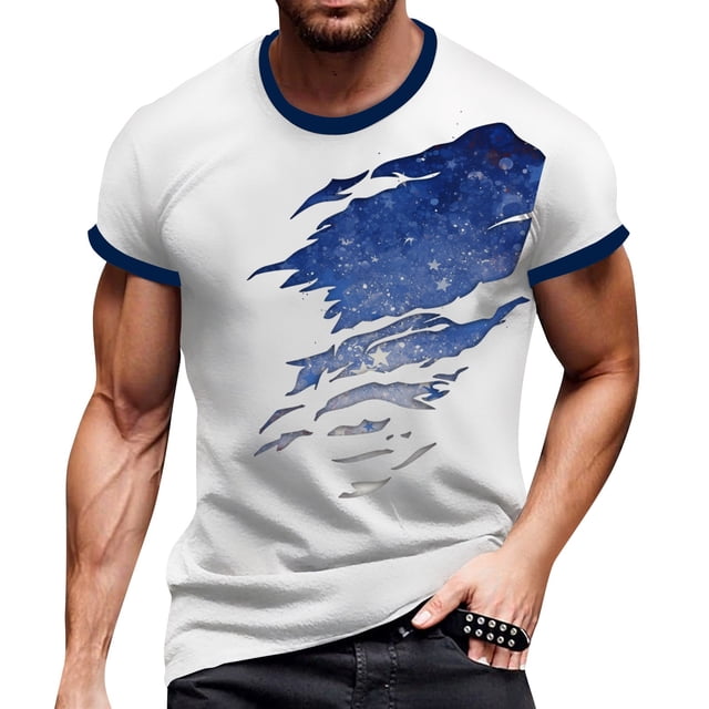 Men's Retro Raglan Polo Shirt, Three-Button Design with Patriotic Flag ...