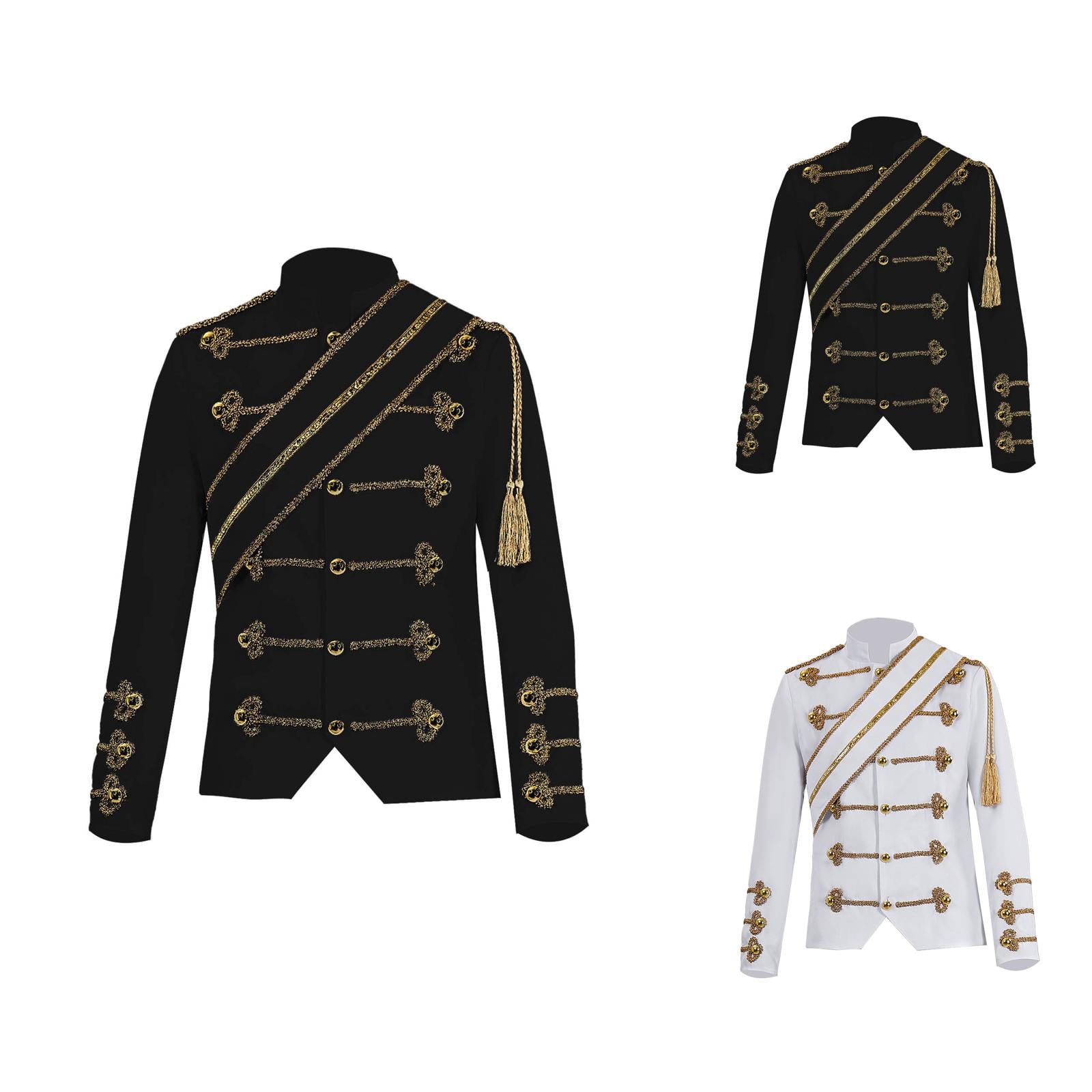 Men's Retro Royal Court Prince Costume Suit with Double-Breasted Gilded ...