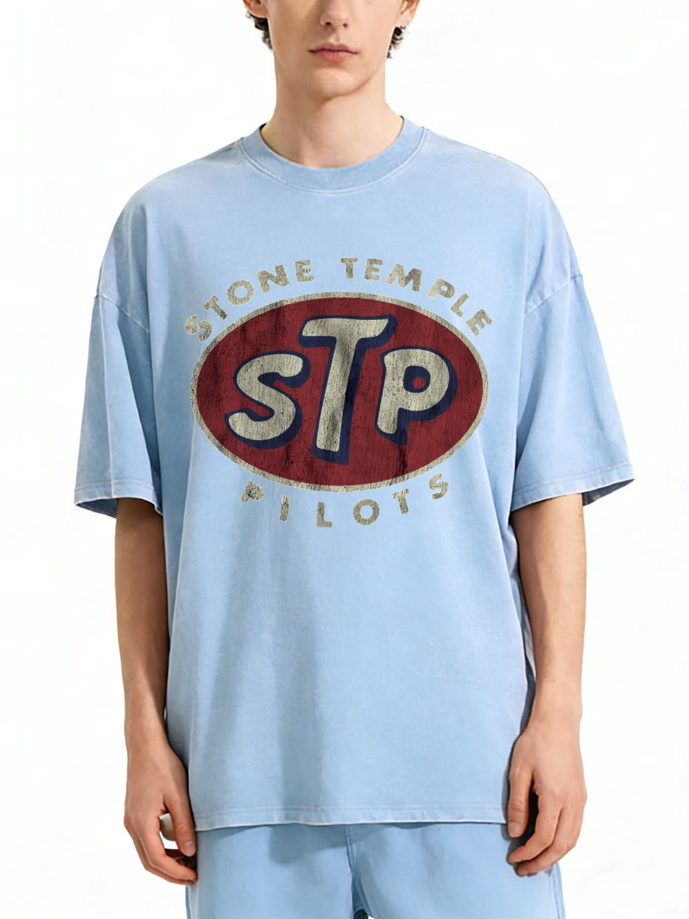 Men's Retro STP Stone Temple Pilots Pattern T-Shirt - Casual Breathable ...
