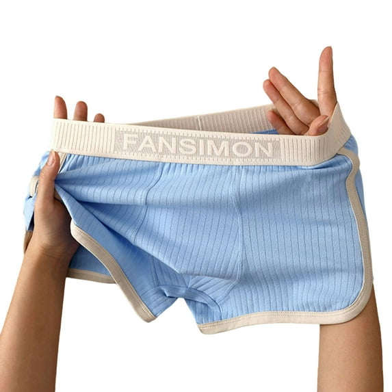 Men's Ribbed Boxers Briefs with U Convex Pouches Breathable Soft ...