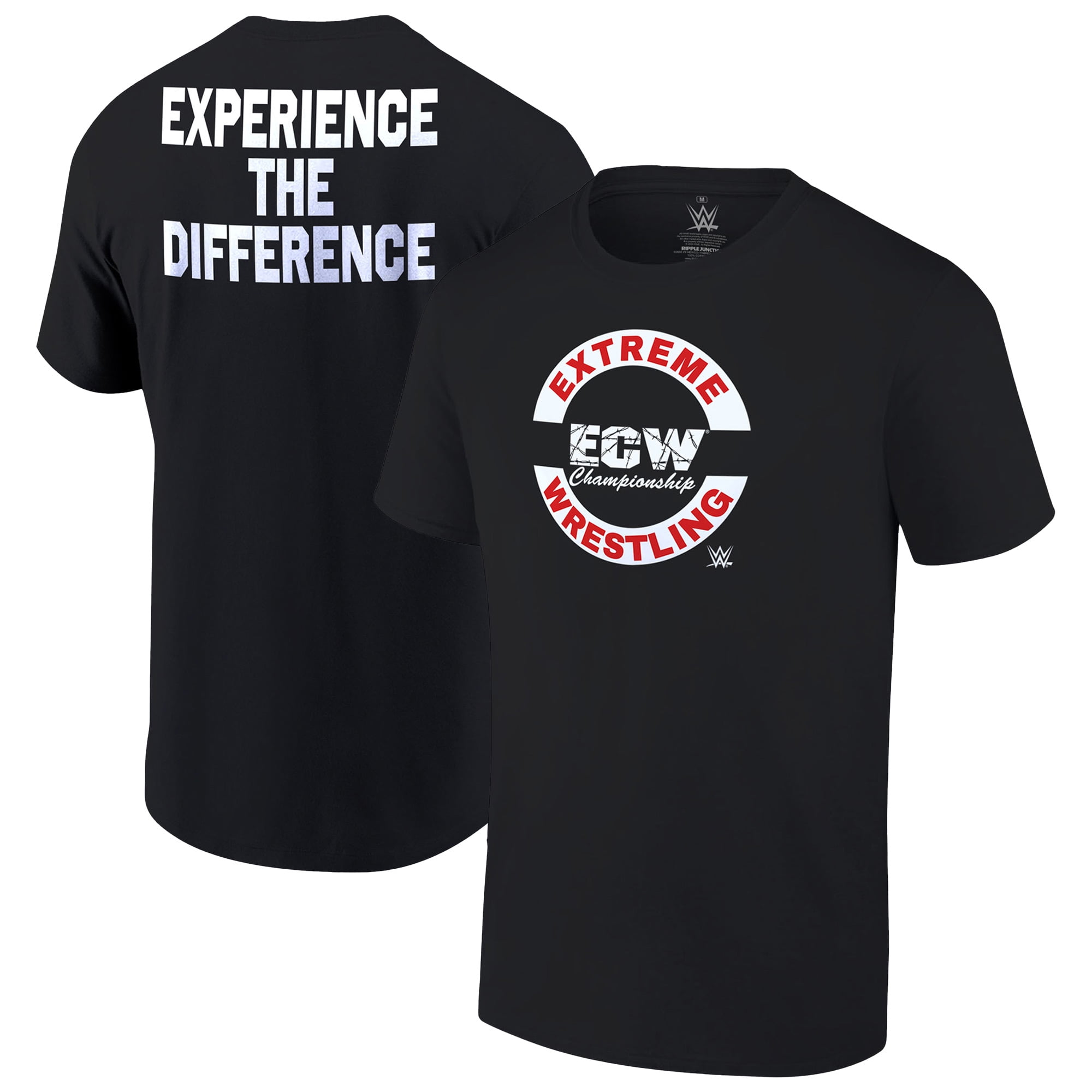 Men's-Ripple Junction Black ECW Experience The Difference Graphic T ...