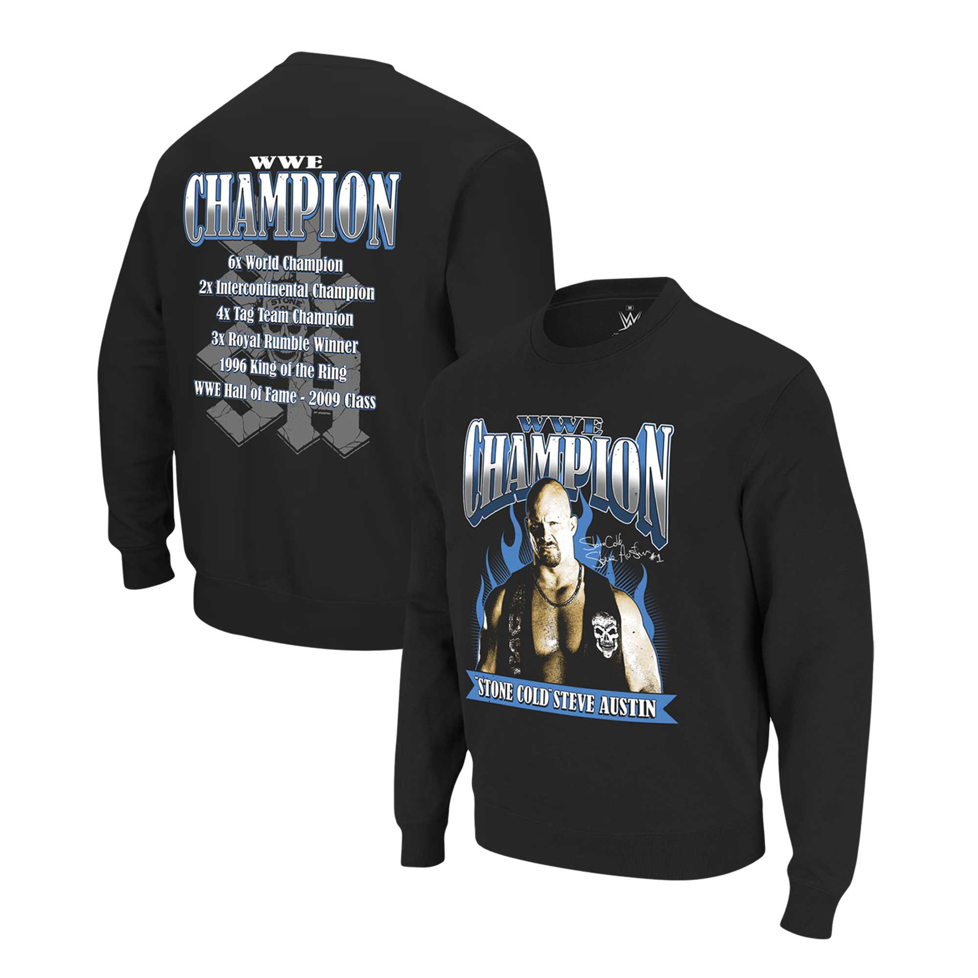 Men s Ripple Junction Black Stone Cold Steve Austin WWE Champion