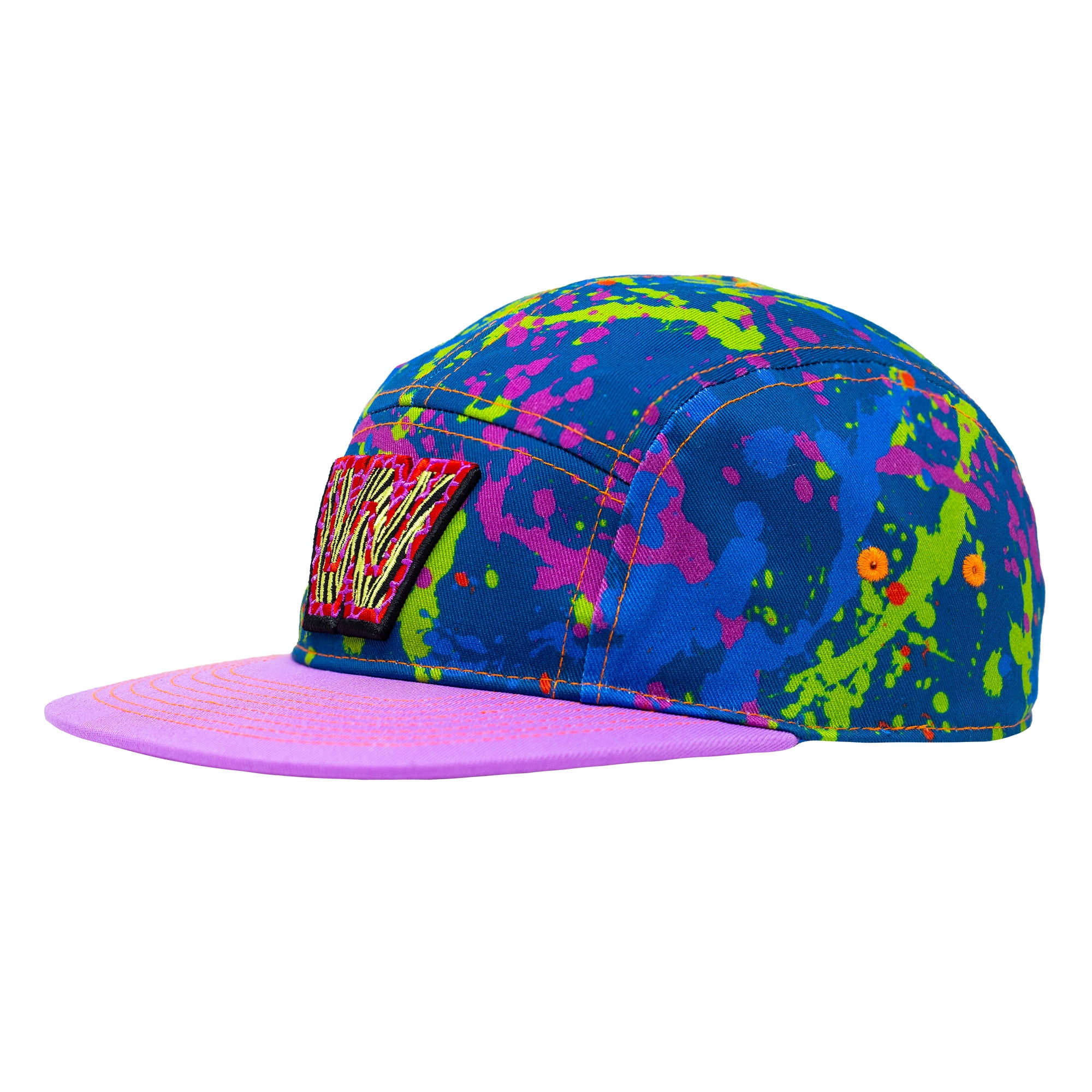Men's Ripple Junction Blue/Purple WWE Logo Retro Wave Splattered Camper Adjustable Hat - Walmart.com