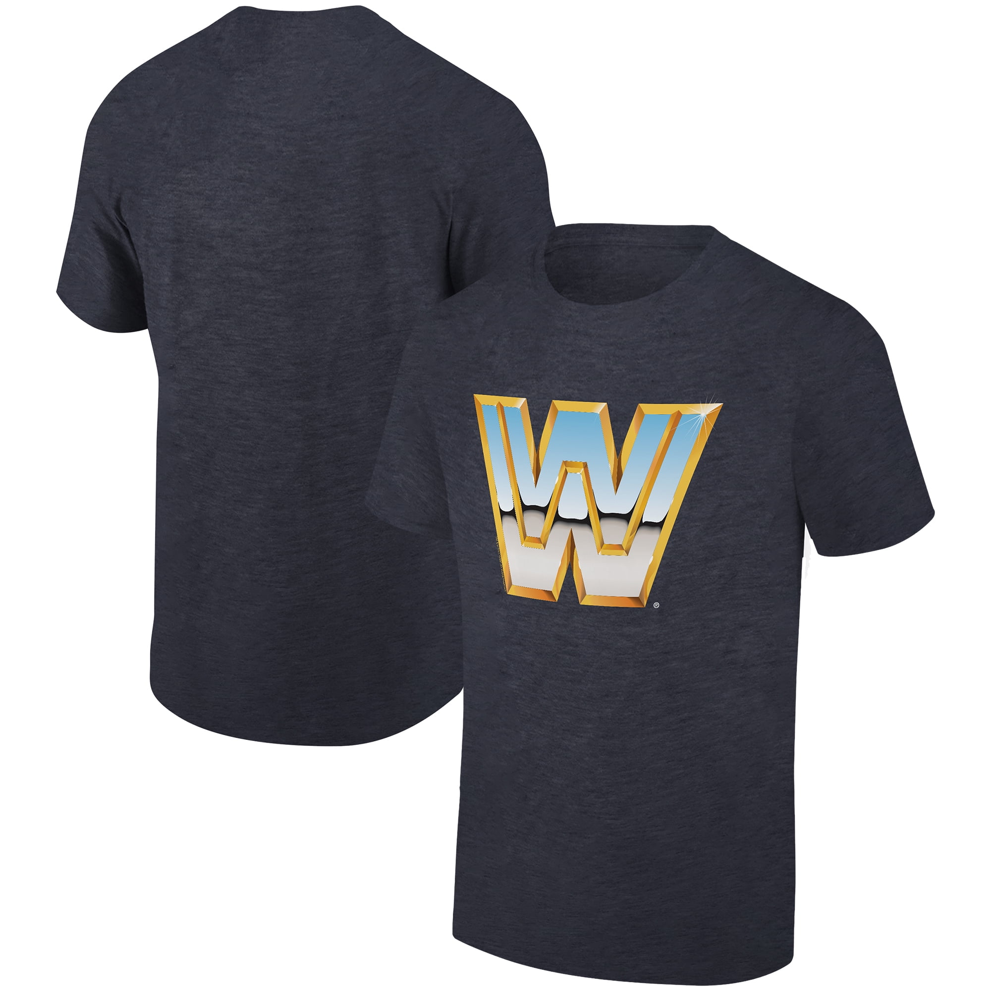 Men's Ripple Junction Heather Charcoal WWE Retro Chrome Logo Graphic T ...
