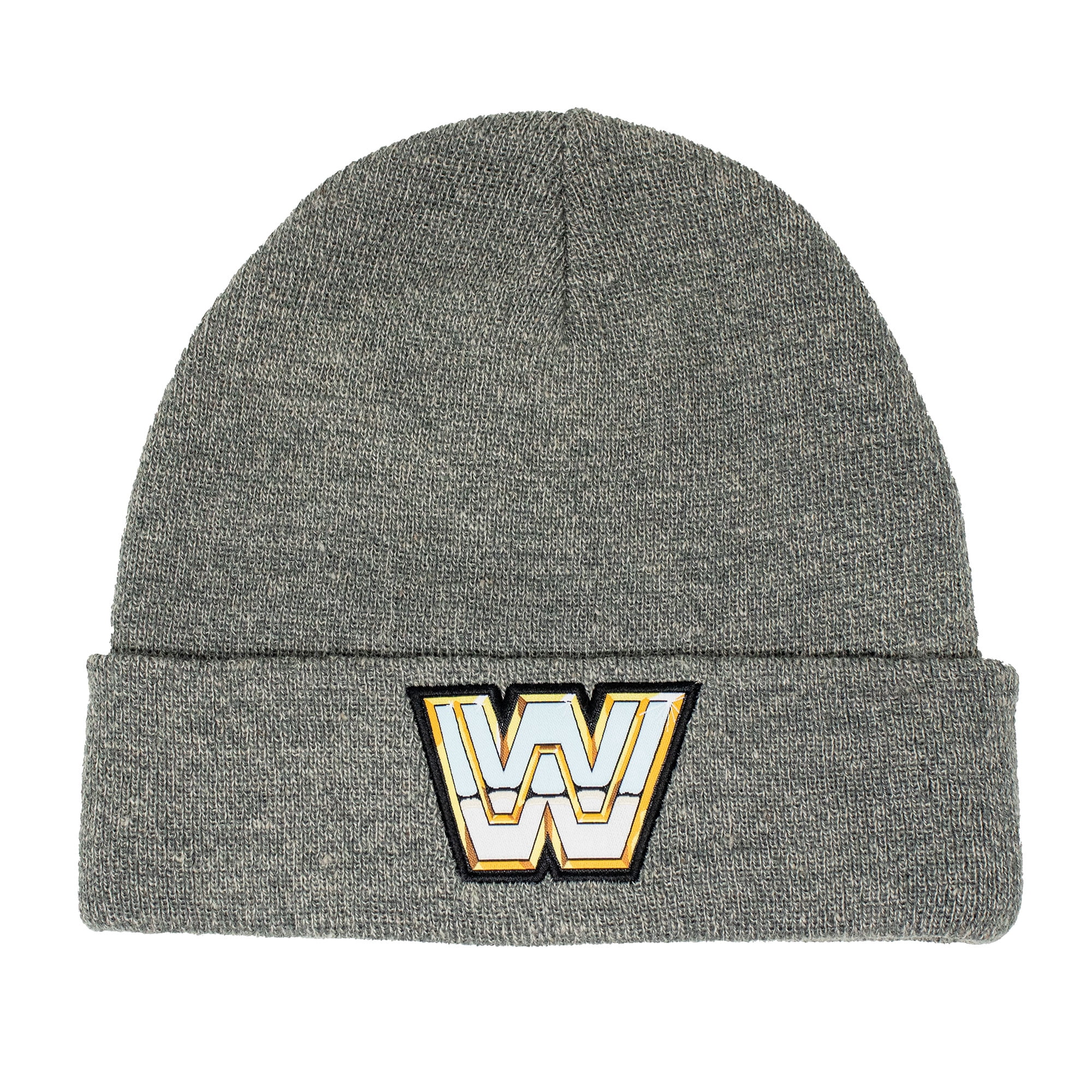 Men's Ripple Junction Heather Gray WWE Metallic Block Logo Cuffed Knit ...