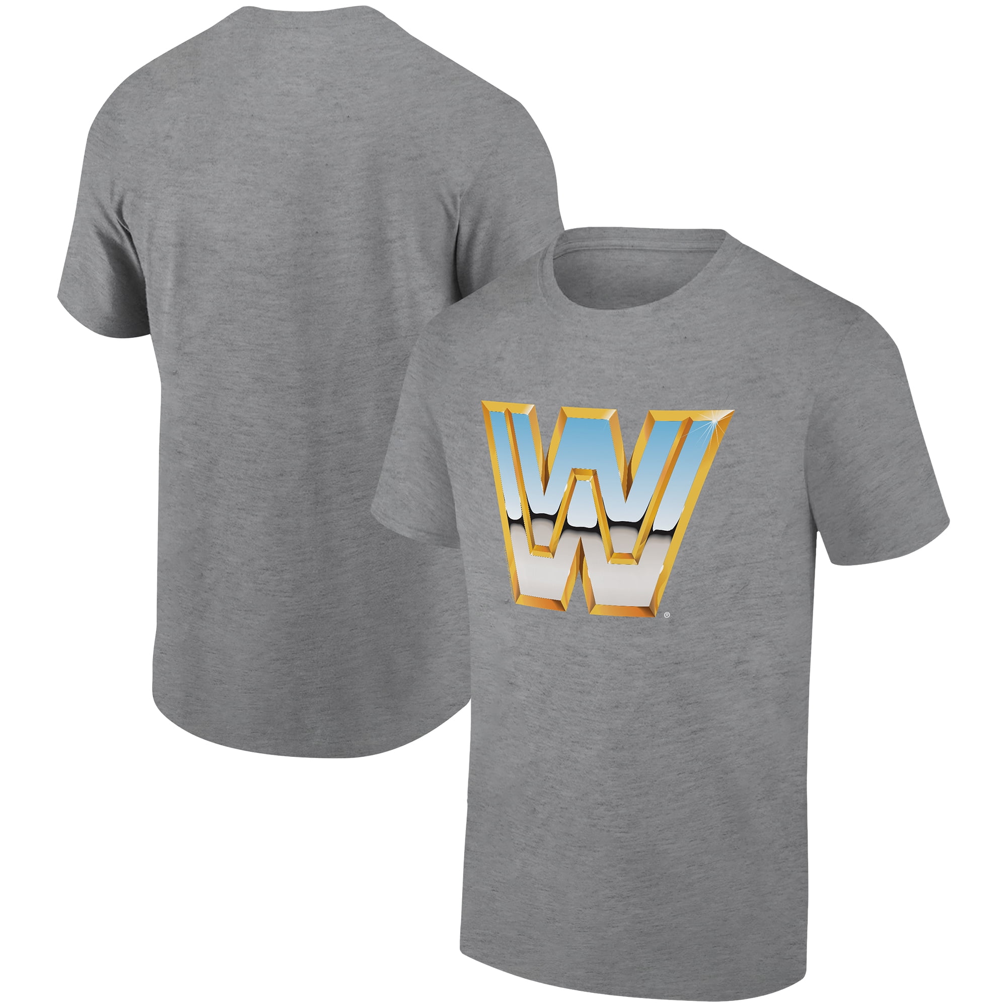 Men's Ripple Junction Heather Gray WWE Retro Chrome Logo Graphic T ...