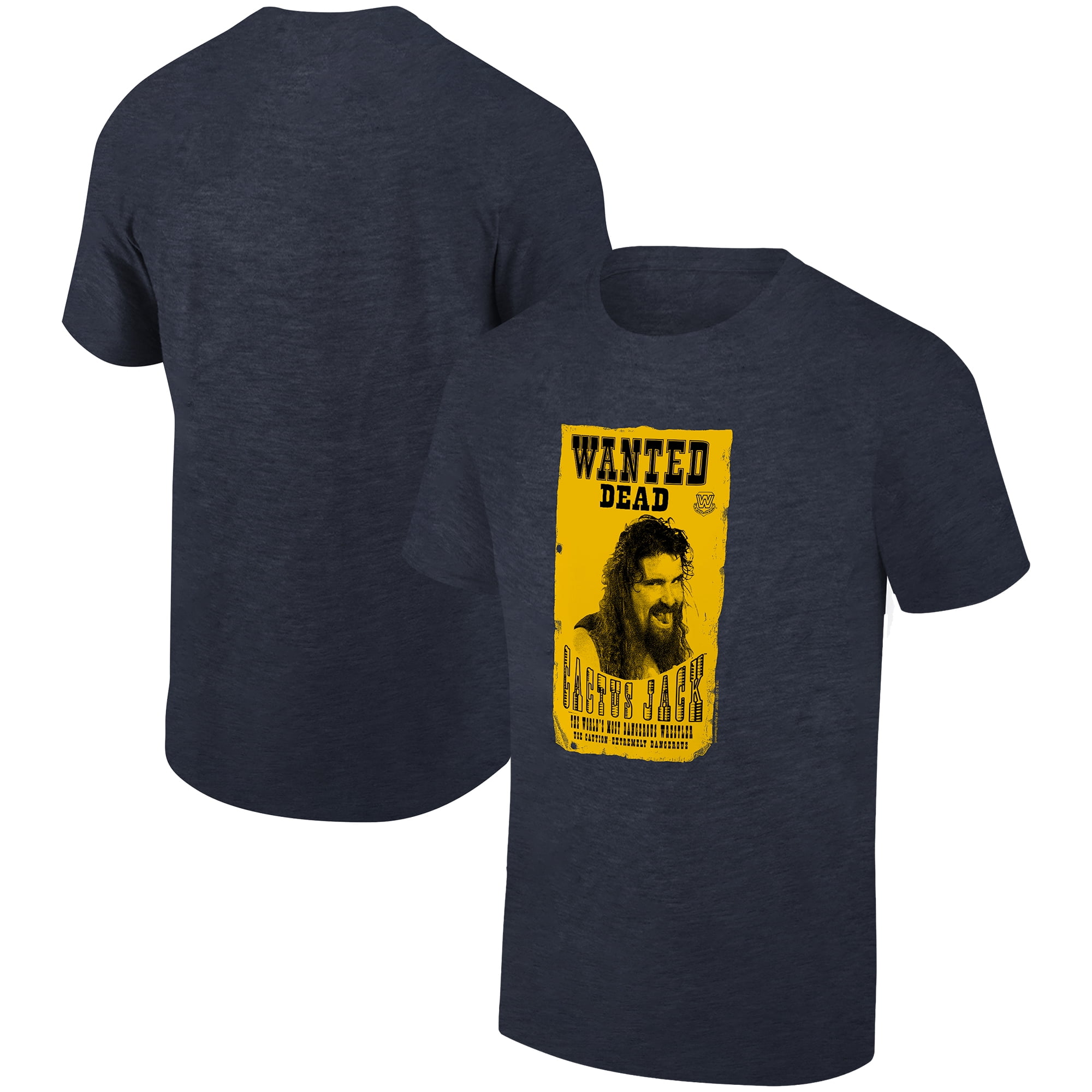 Men's Ripple Junction Heather Navy Mick Foley Cactus Jack Wanted Poster ...