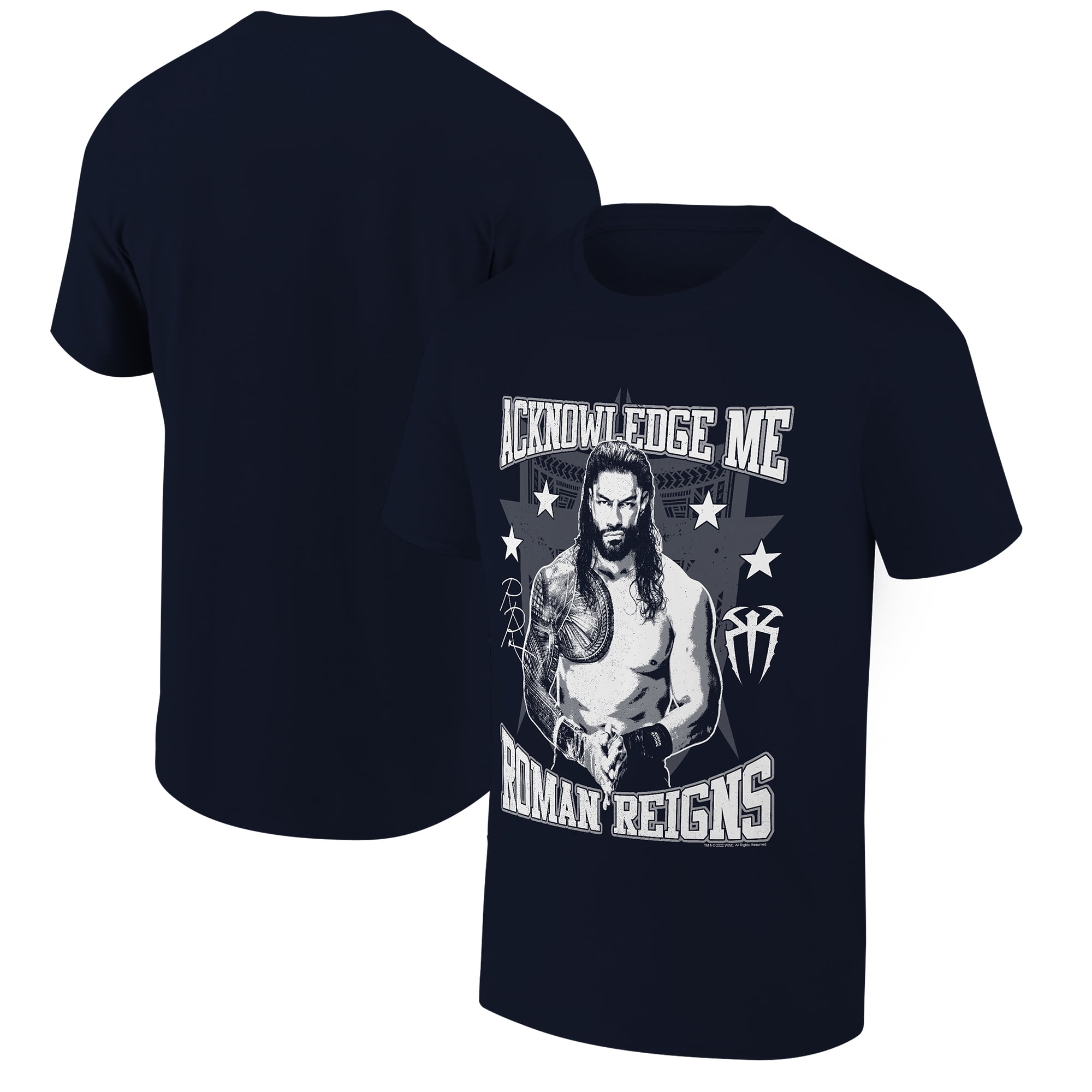 Men's Ripple Junction Navy Roman Reigns Acknowledge Me Graphic T-Shirt ...