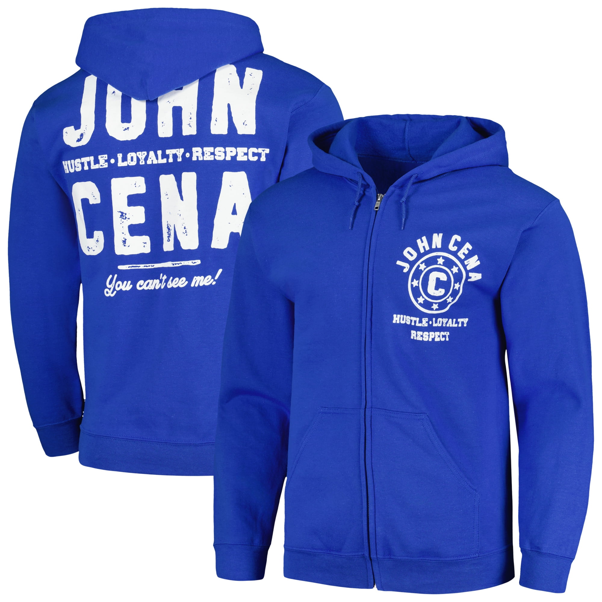 Men's Ripple Junction Royal John Cena Vintage Fight Type Fleece Full ...