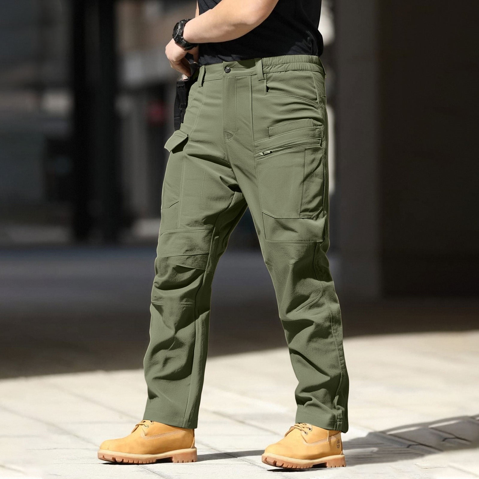 Men's Ripstop Tactical Cargo Pants - Water Resistant Lightweight ...