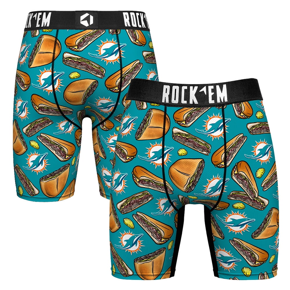 Men's Rock Em Socks Aqua Miami Dolphins Cuban Sandwich Boxer Briefs ...