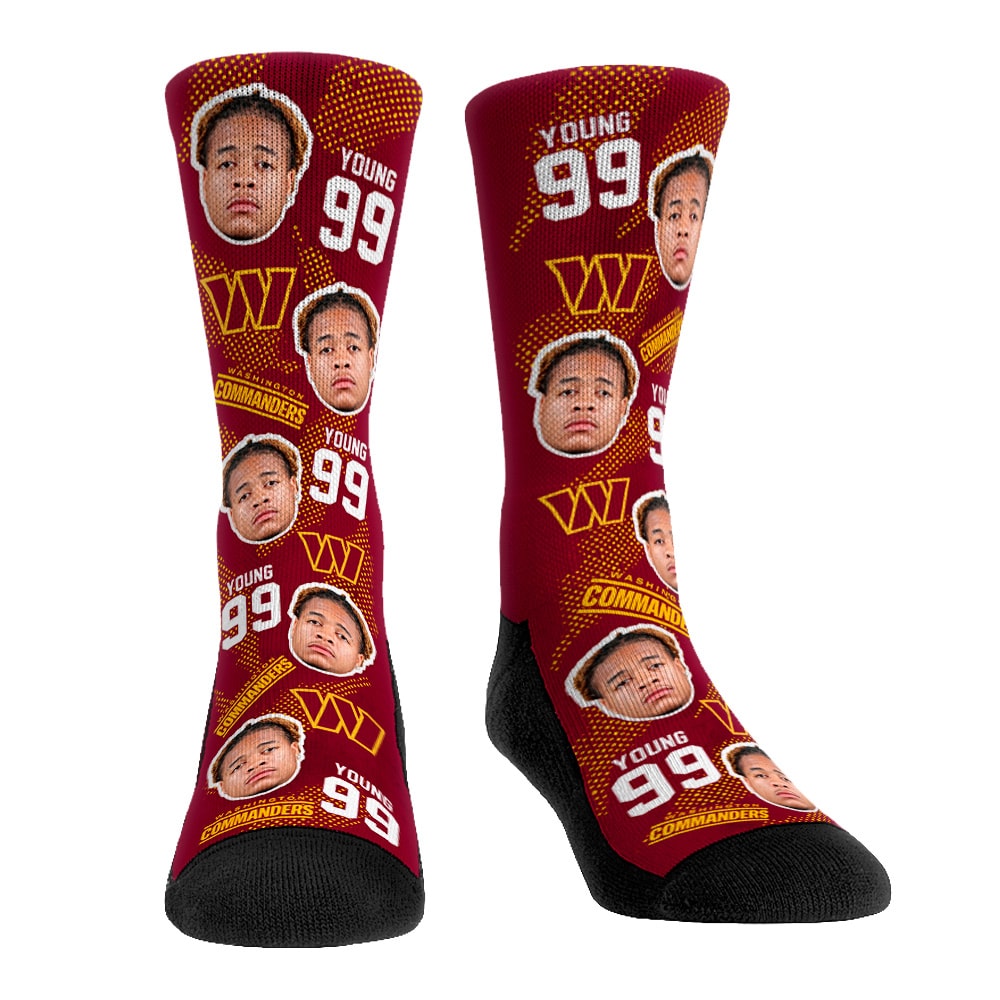Men's Rock 'Em Socks Chase Young Washington Commanders Team Football ...