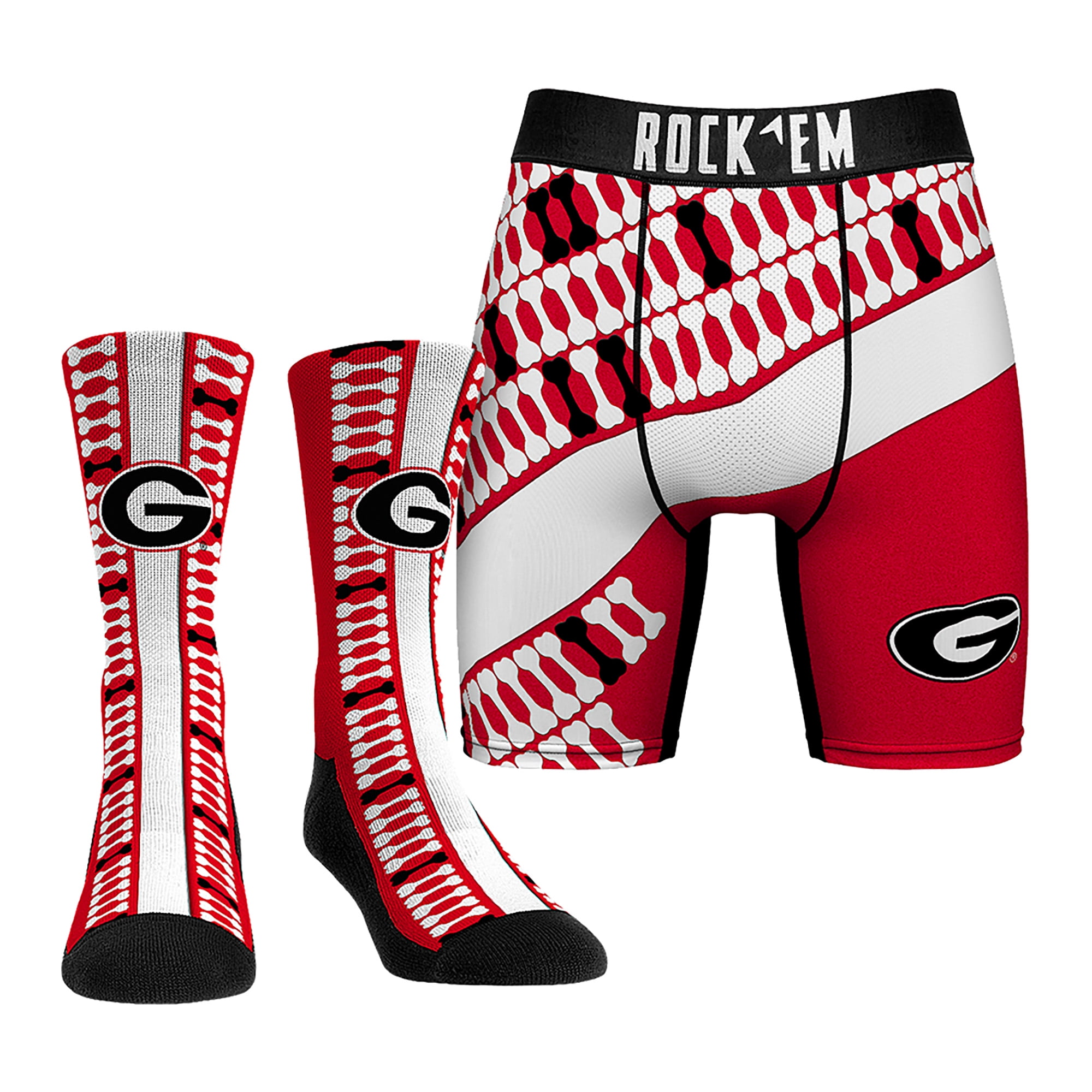 Men's Rock Em Socks Georgia Bulldogs Helmet Series Underwear and Crew ...