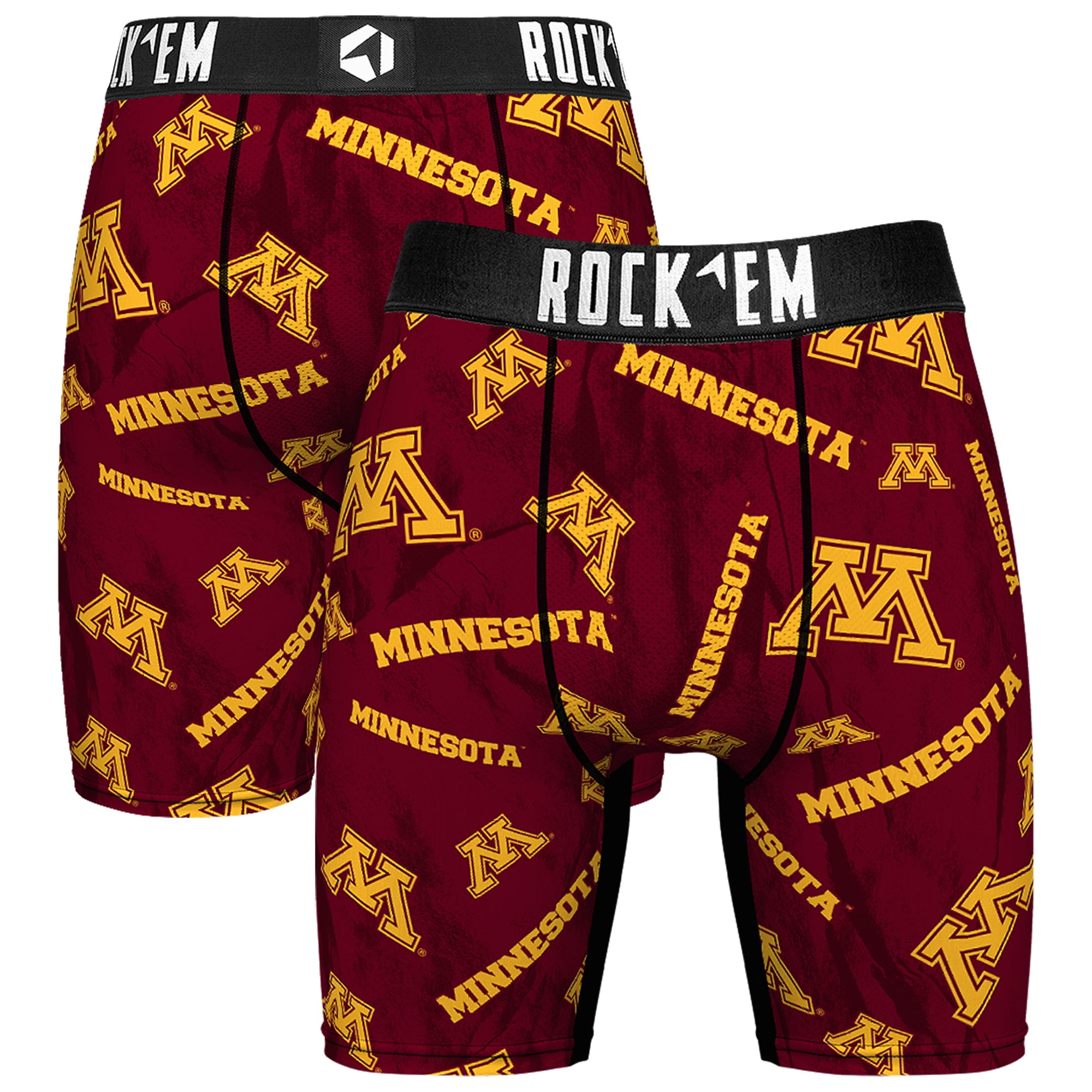 Men's Rock Em Socks Maroon Minnesota Golden Gophers All Over Logo Boxer ...