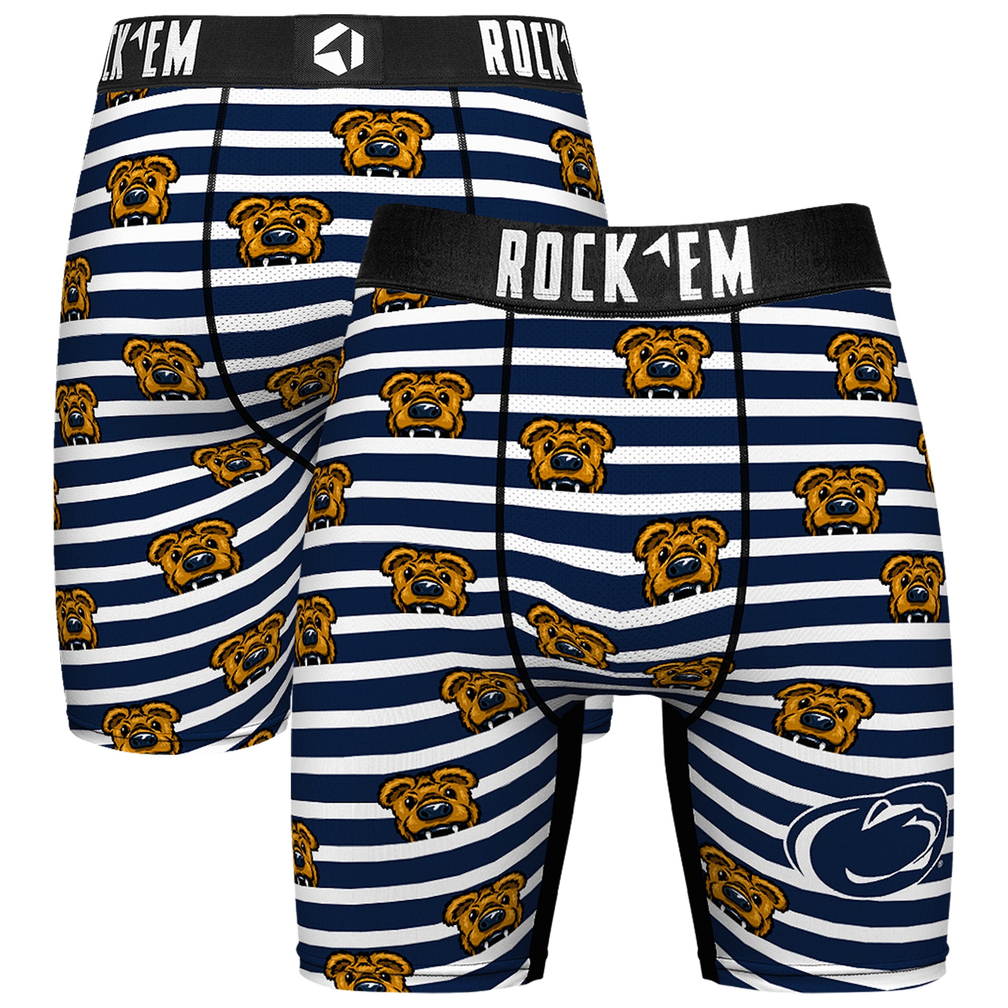 Men's Rock Em Socks Navy Penn State Nittany Lions Mascot Stripes Boxer ...