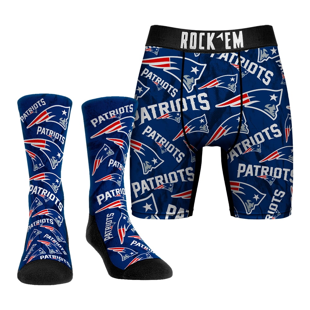 Men's Rock Em Socks New England Patriots All-Over Logo Underwear and ...