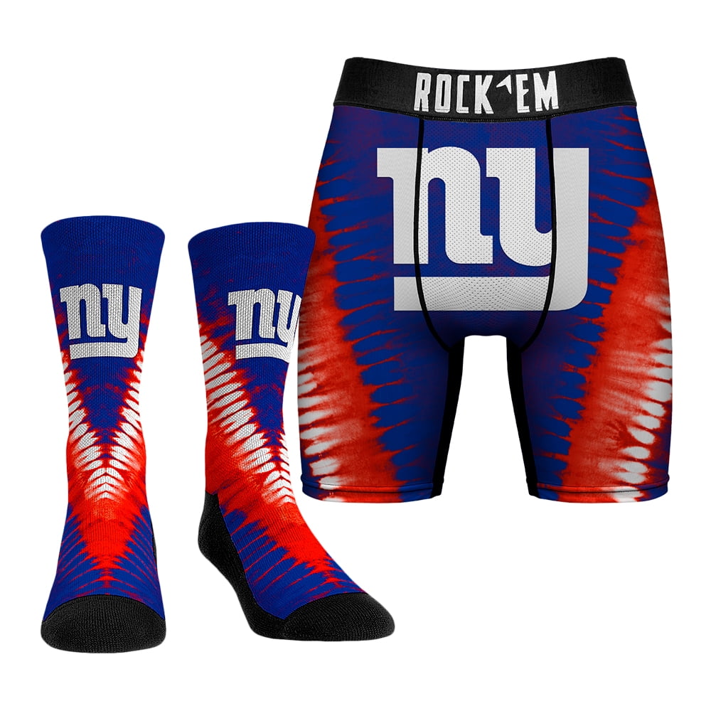 Men's Rock Em Socks New York Giants V Tie-Dye Underwear and Crew Socks ...
