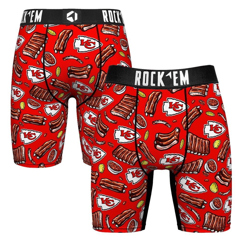 Men's Rock Em Socks Red Kansas City Chiefs BBQ Ribs Boxer Briefs ...