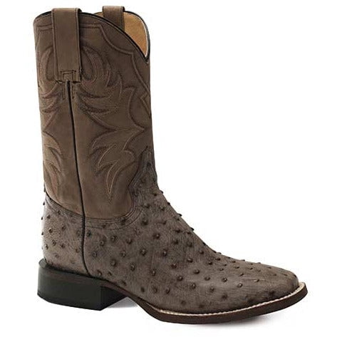 Men's Roper All In Ostrich Hybrid Sole Exotic Boots Handcrafted Brown ...