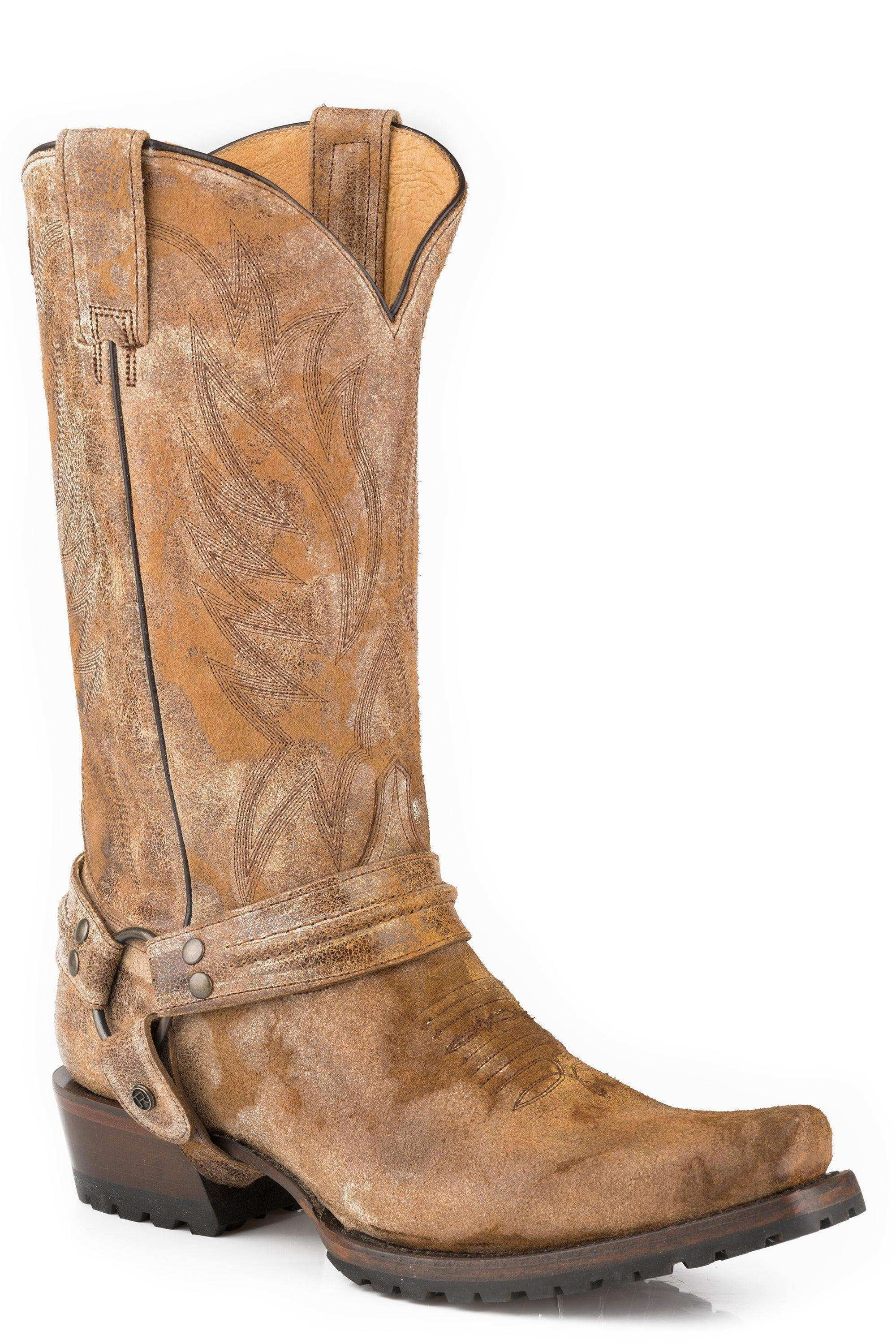 Men's Roper Desert Sand Lug Leather Biker Boots Handcrafted Brown ...