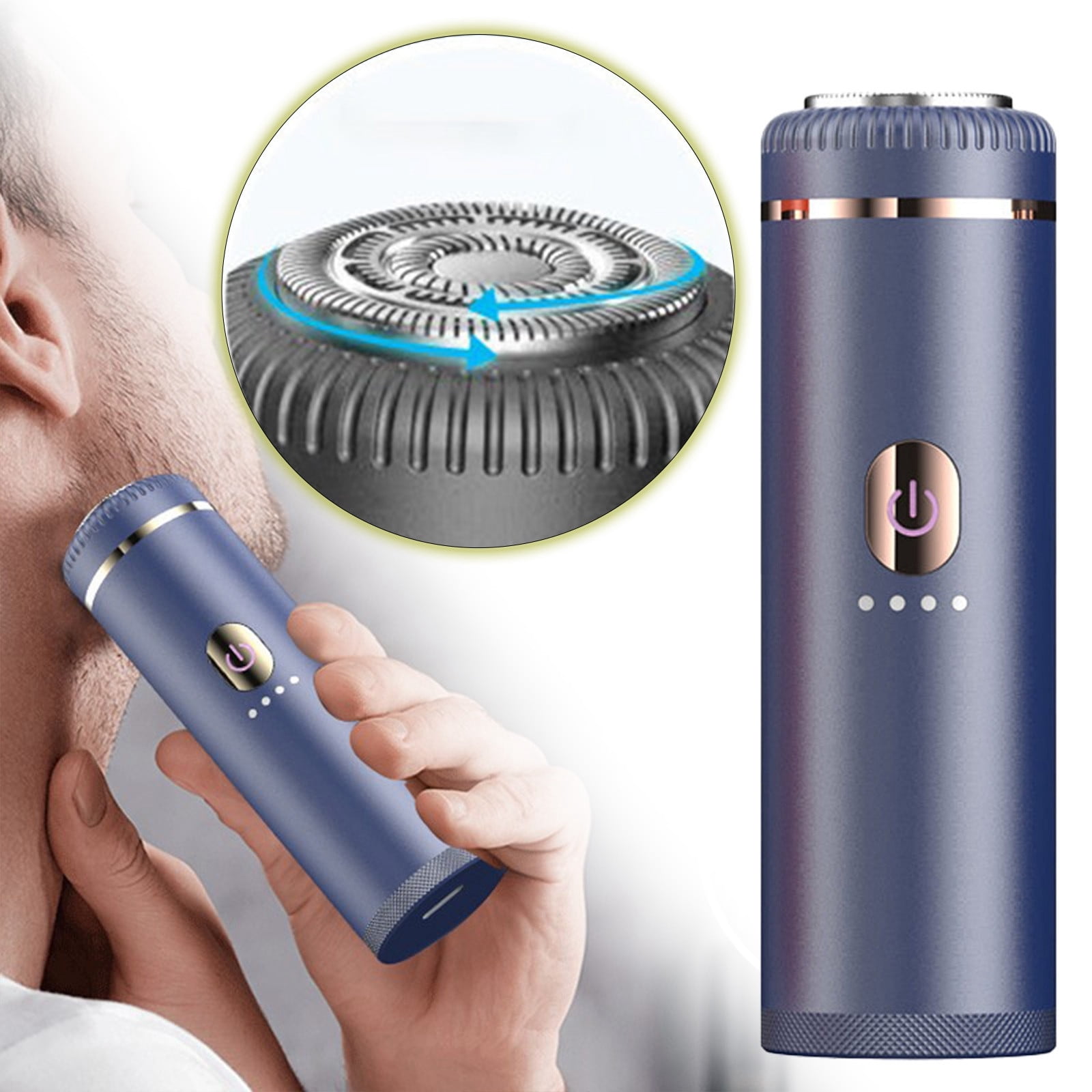 Men's Rotating Turbine Shaver for Smooth Wet Dry Shaving Body Trimming ...