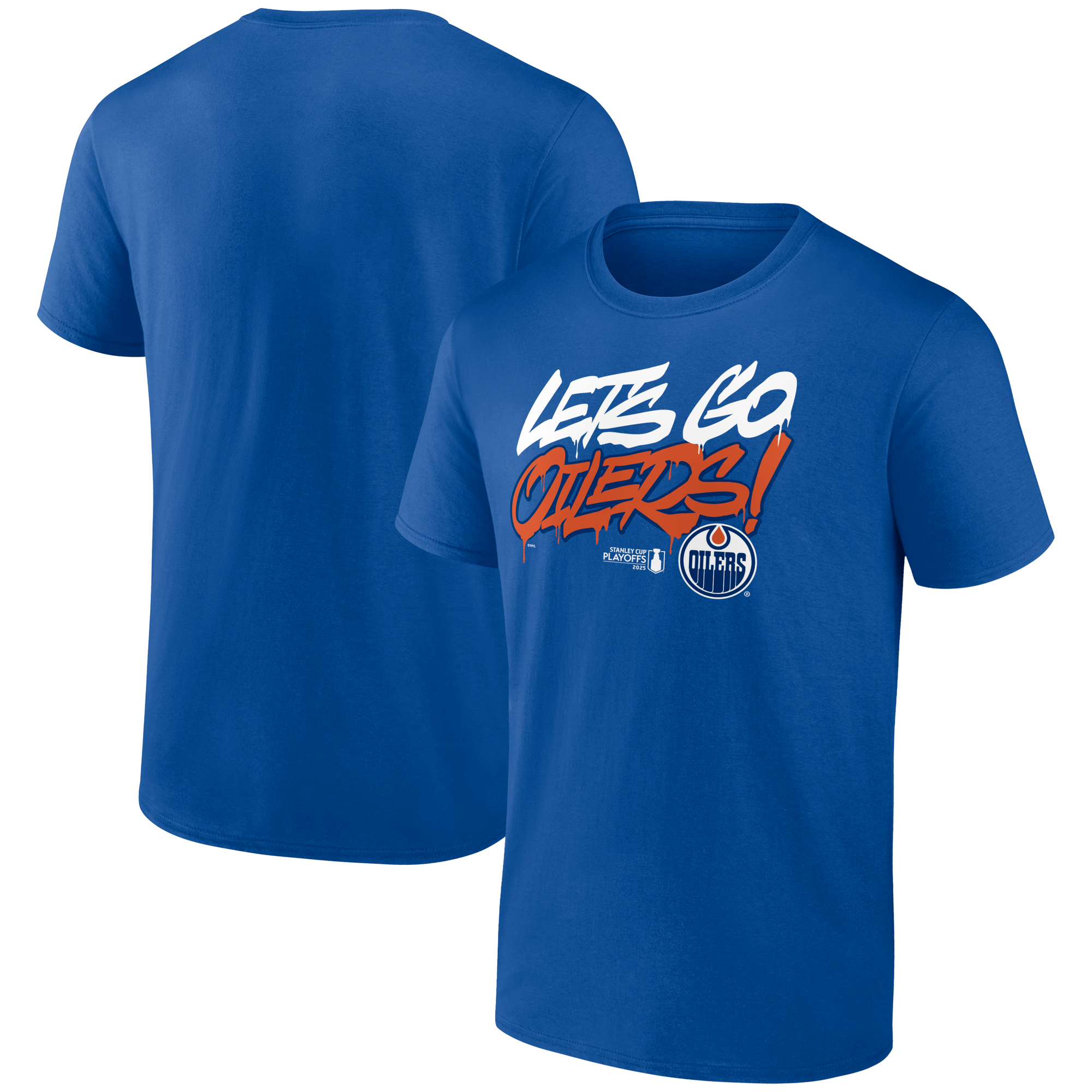 Men's Royal Edmonton Oilers 2025 Stanley Cup Playoffs Slogan T-Shirt ...