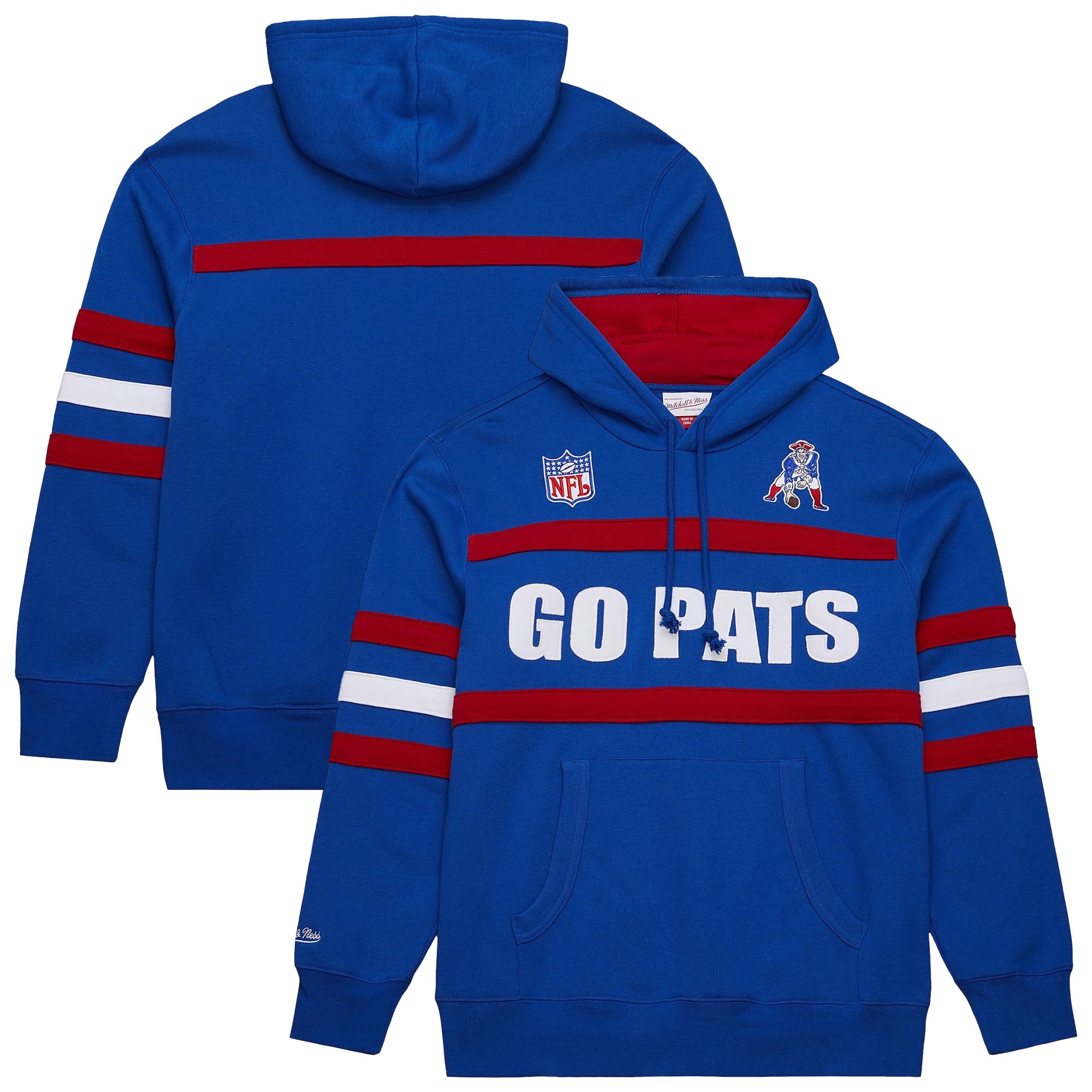 Men's Royal New England Patriots Vintage Logo Head Coach Fleece ...