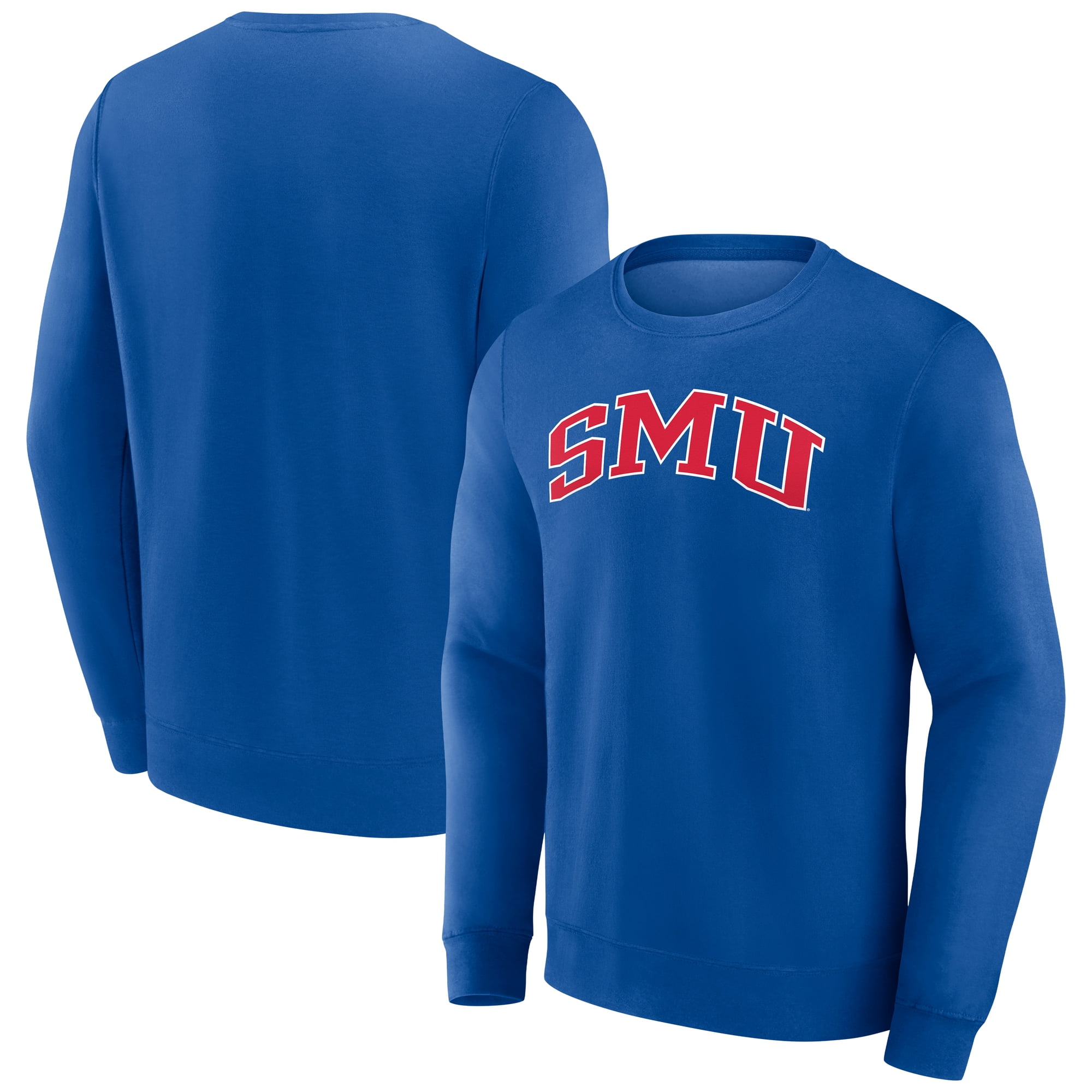Men's Royal SMU Mustangs Short Name Fleece Pullover Sweatshirt ...