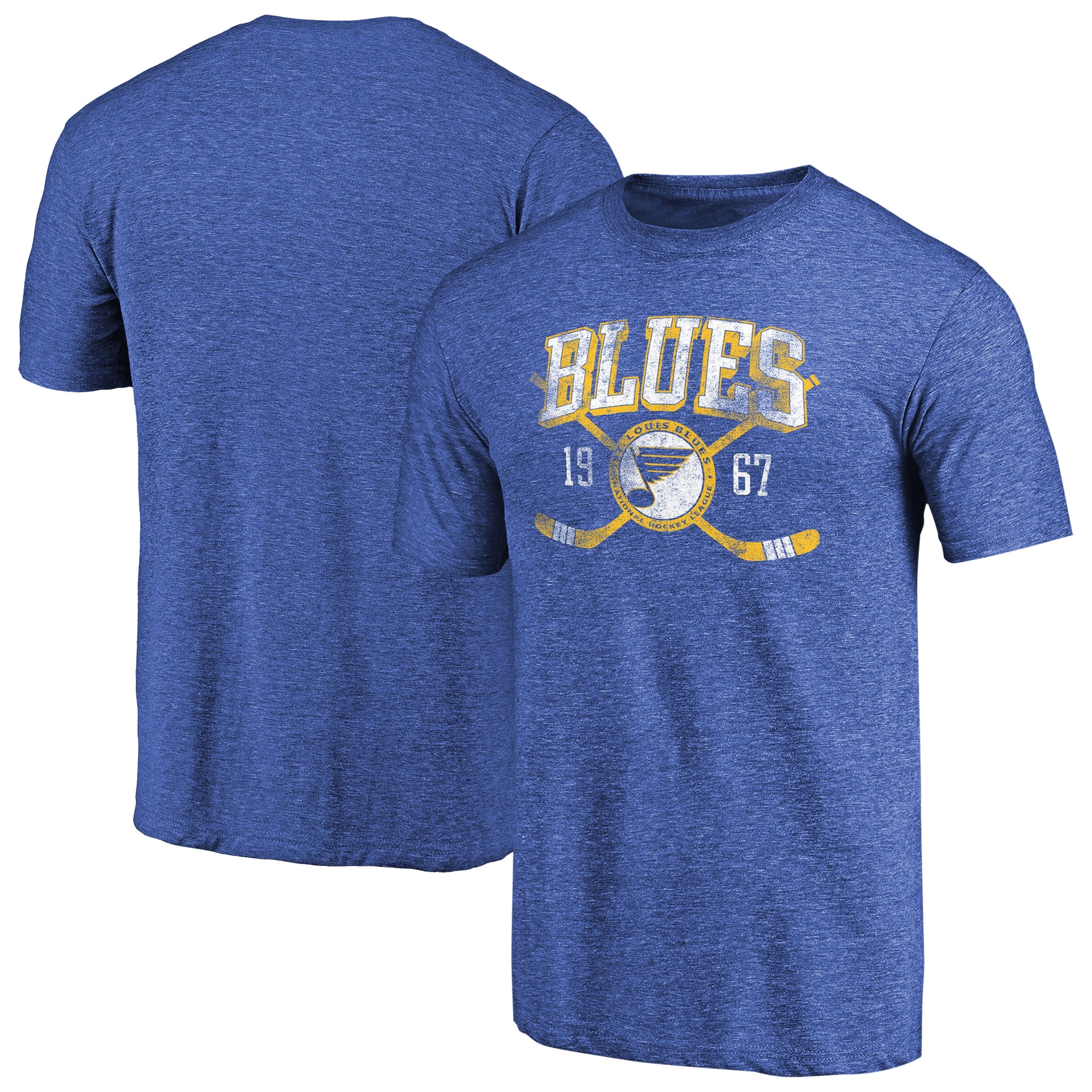 Men's Royal St. Louis Blues Vintage Collection Line Shift Tri-Blend T ...