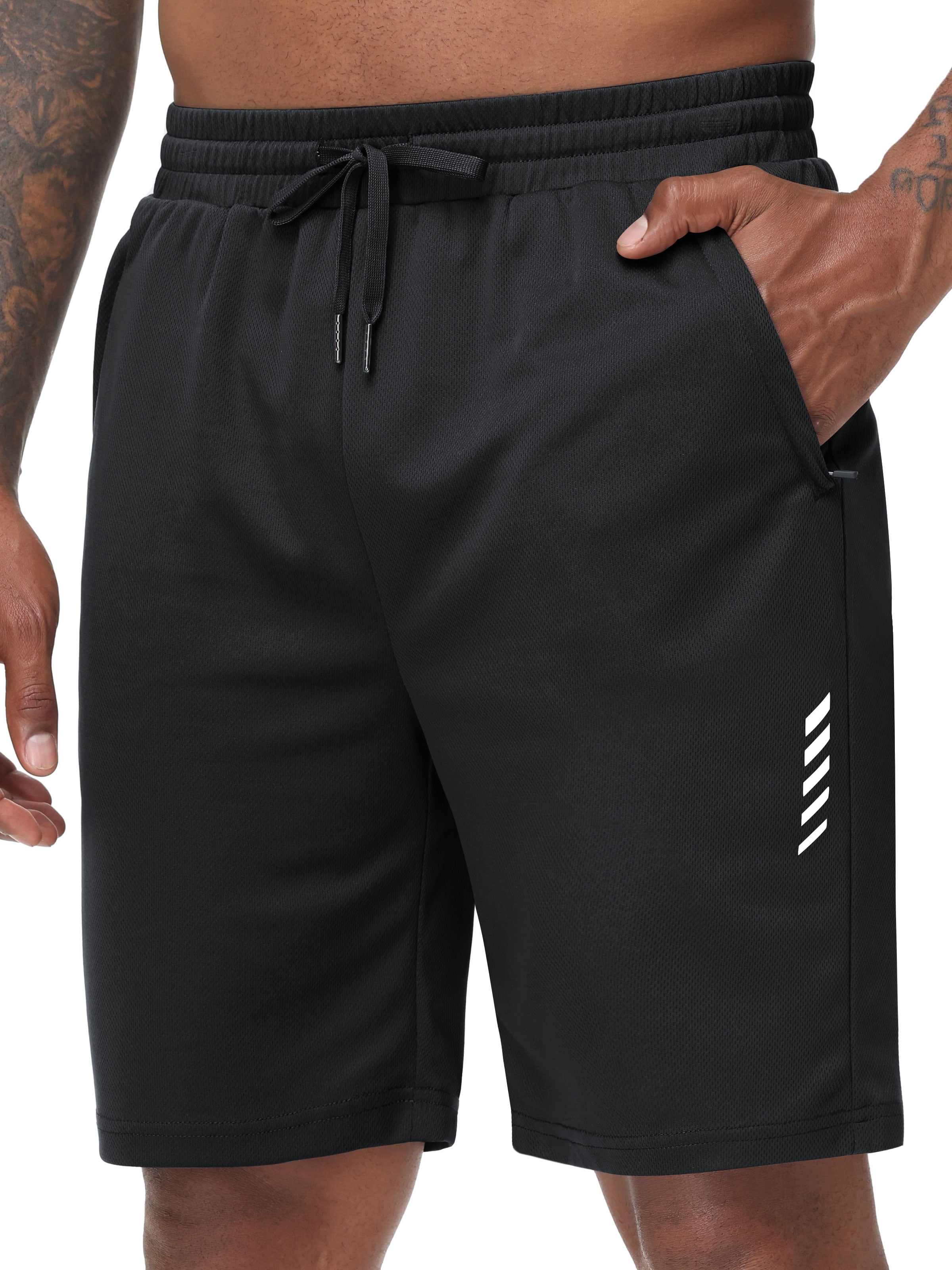 Men's Running Athletic Shorts with Zipper Pockets Mesh Quick Dry ...