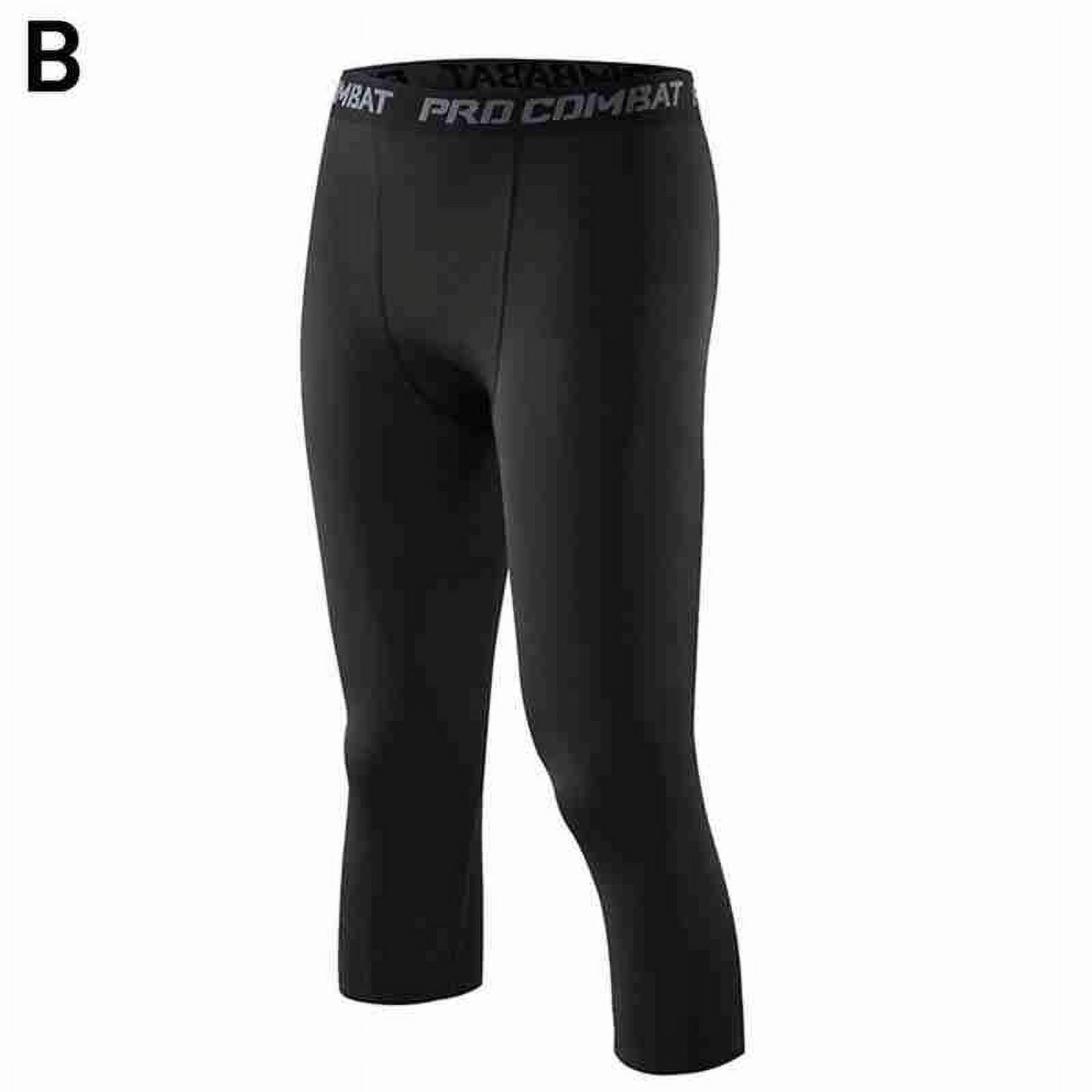 Men's Running Fitness Basketball Sports Tights Cropped Leggings Quick ...