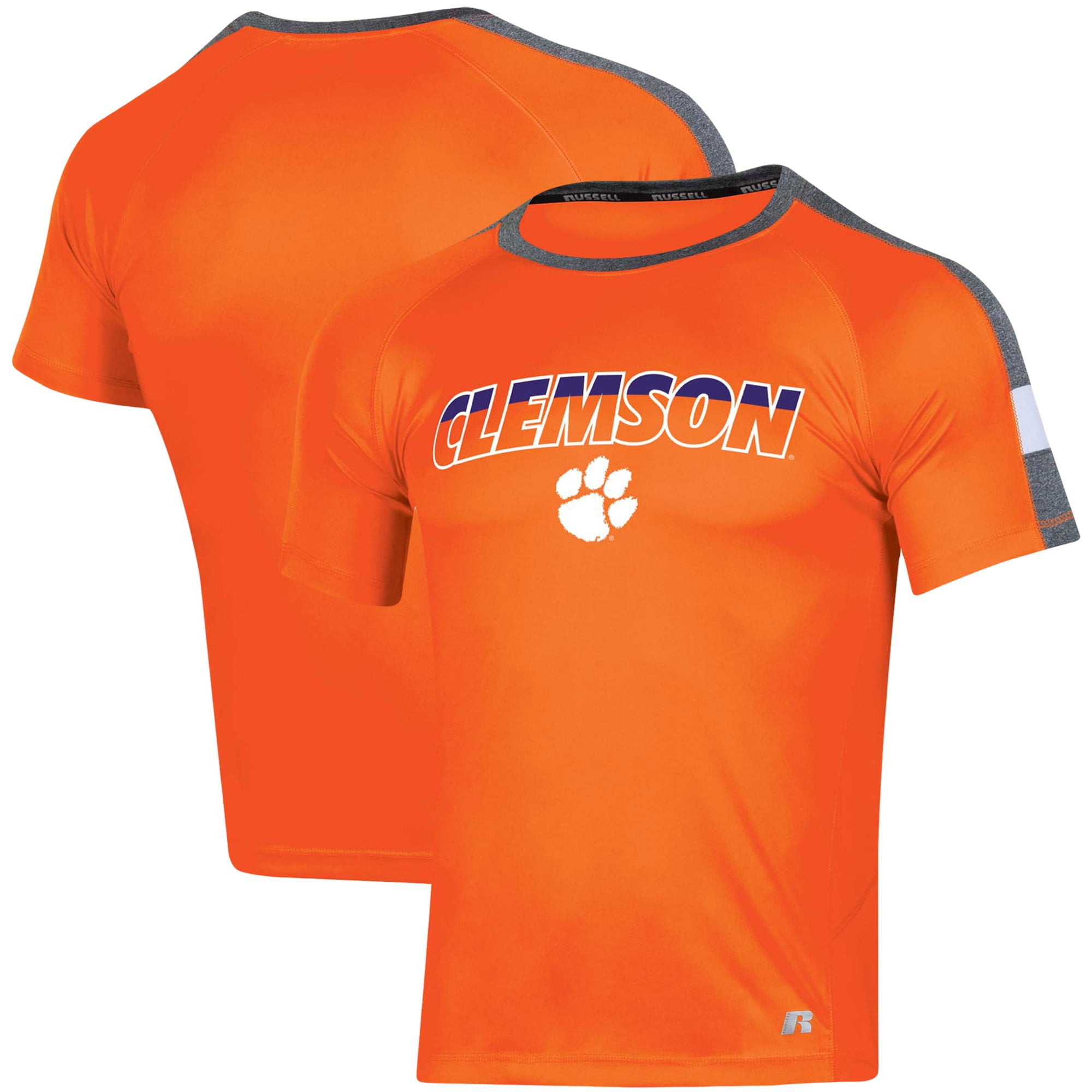 Men's Russell Orange Clemson Tigers Colorblocked Impact Raglan T-Shirt ...