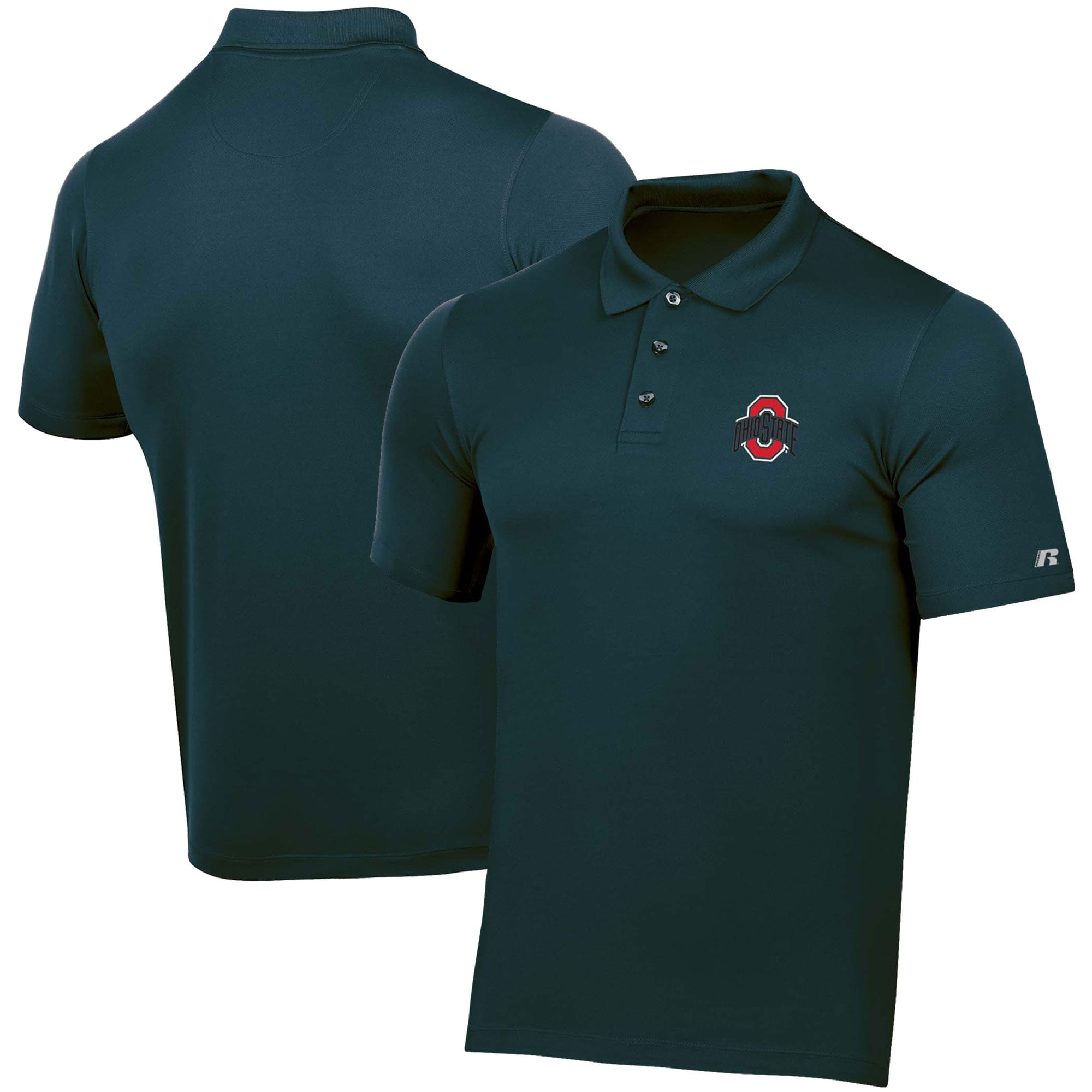 Russell Athletic Men's Ohio State Buckeyes Navy Logo Polo with Three-Button Placket - Walmart.com
